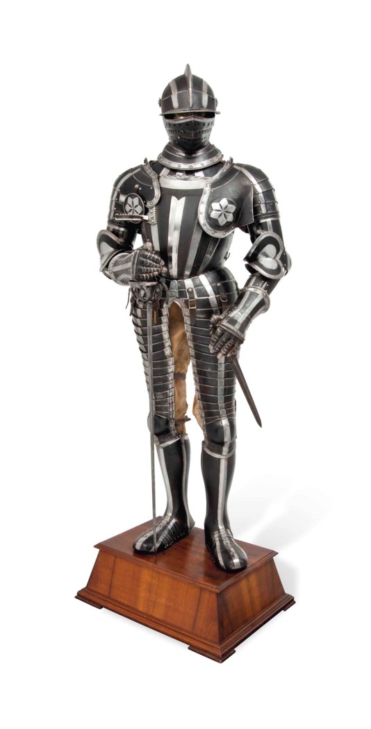 A FINE DECORATIVE FULL ARMOUR IN GERMAN LATE 16TH CENTURY 'BLACK ...