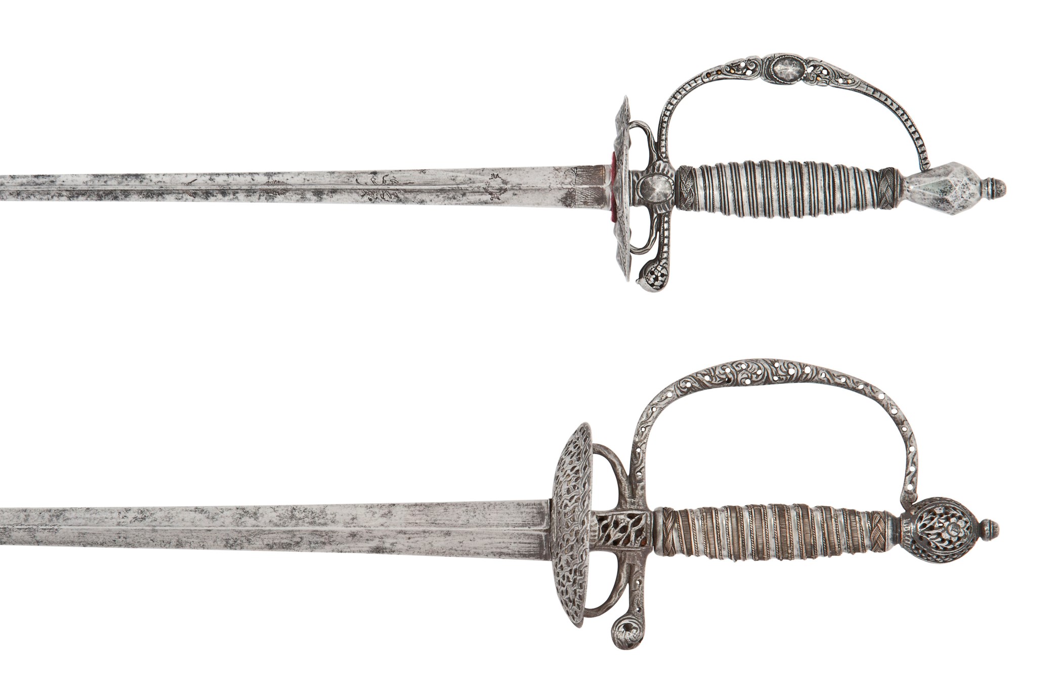 A SMALL-SWORD WITH PIERCED CUT-STEEL HILT , LATE 18TH EARLY 19TH ...