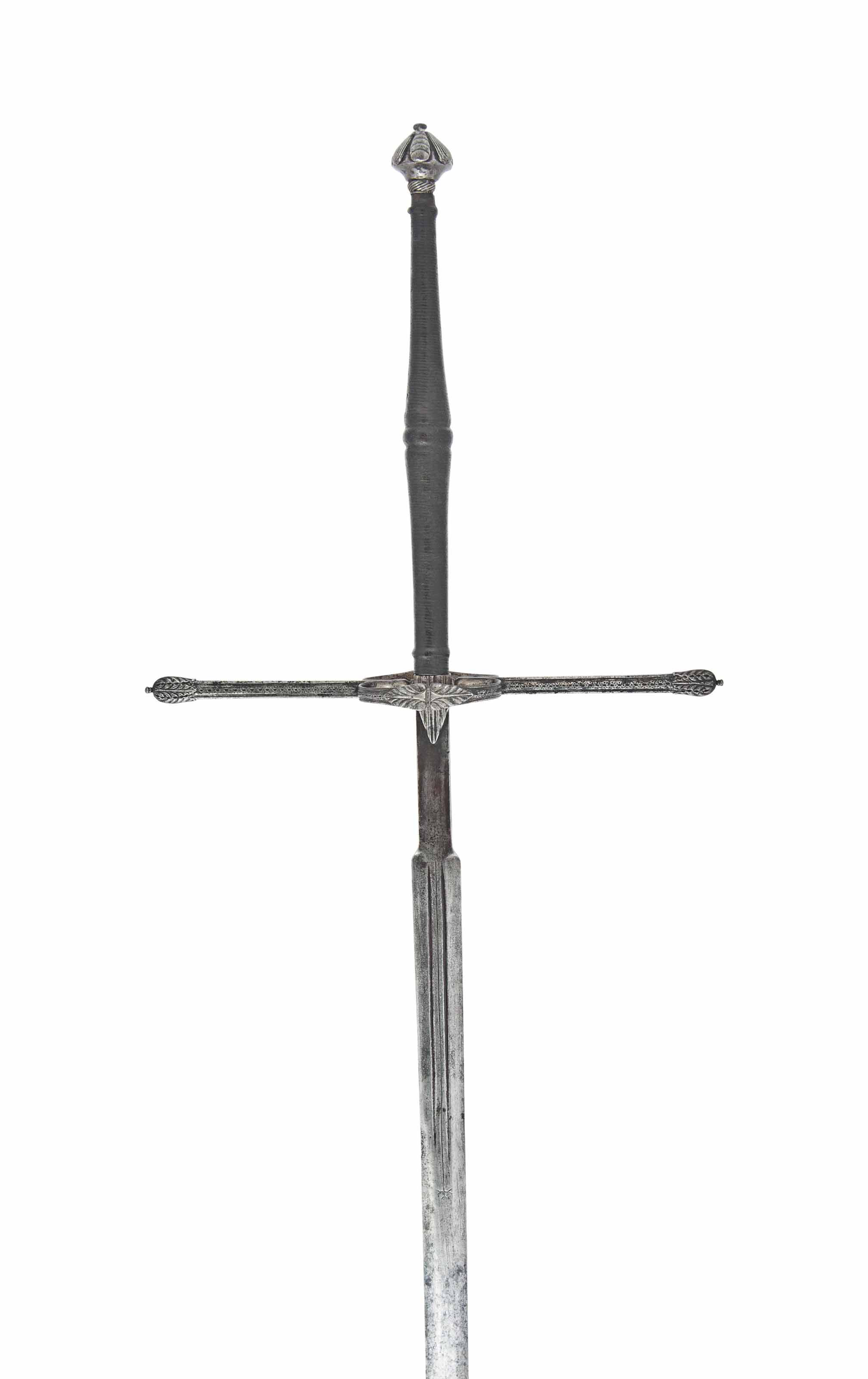 A COMPOSITE TWO-HAND SWORD IN ITALIAN 16TH CENTURY STYLE , THE POMMEL ...