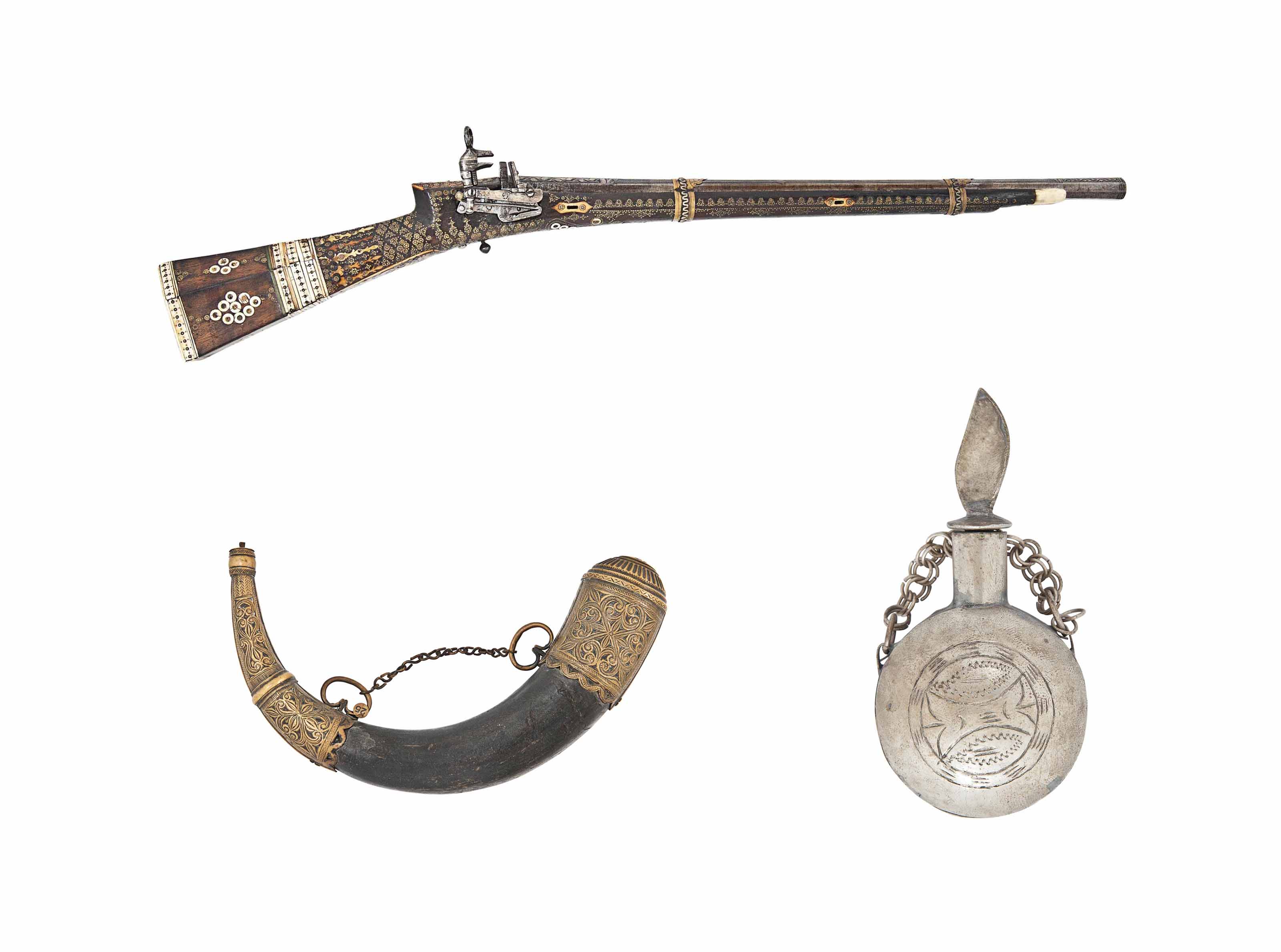 AN OTTOMAN 18-BORE MIQUELET-LOCK SPORTING RIFLE , EARLY 19TH CENTURY ...