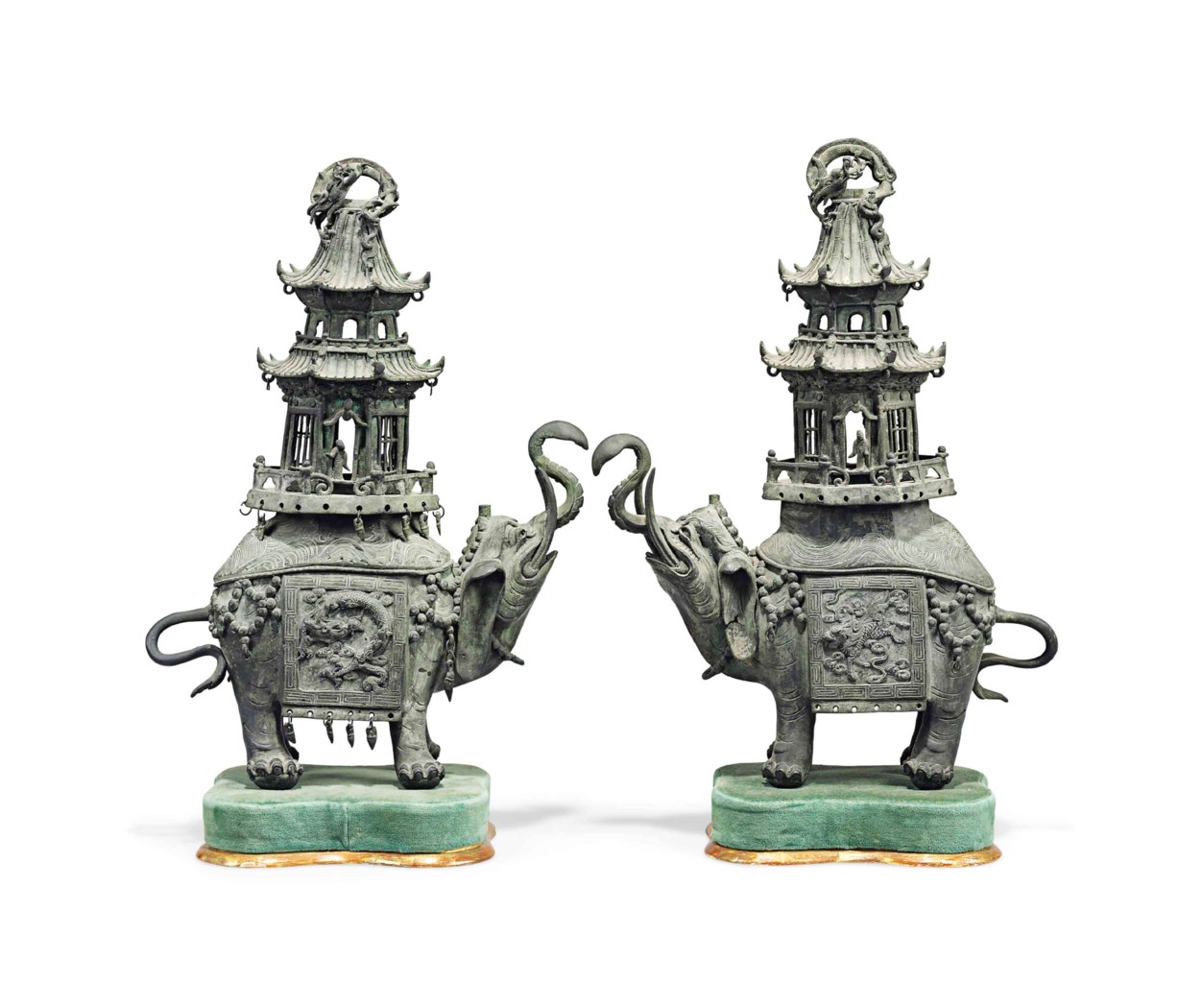 A PAIR OF JAPANESE BRONZE KORO [Incense Burner] , SIGNED KIN-SAN SO-ON ...
