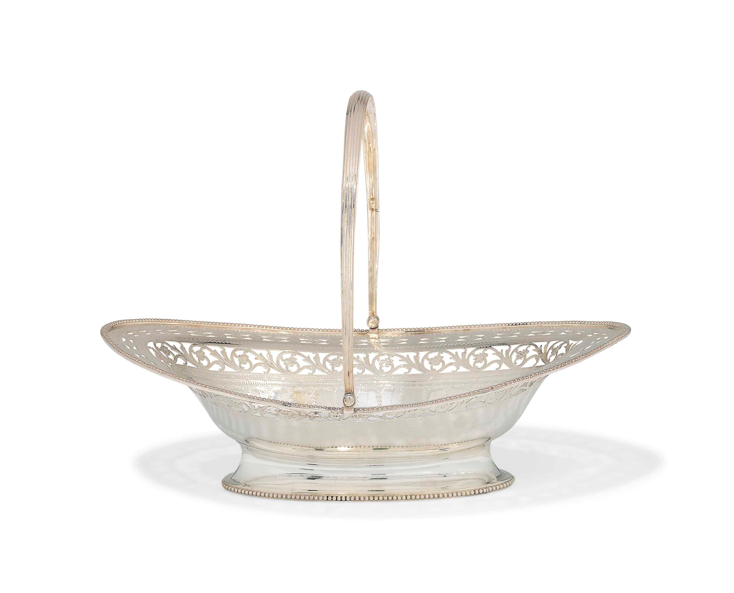 A GEORGE III SILVER CAKE-BASKET , MARK OF THOMAS CHAWNER, LONDON, 1786 ...