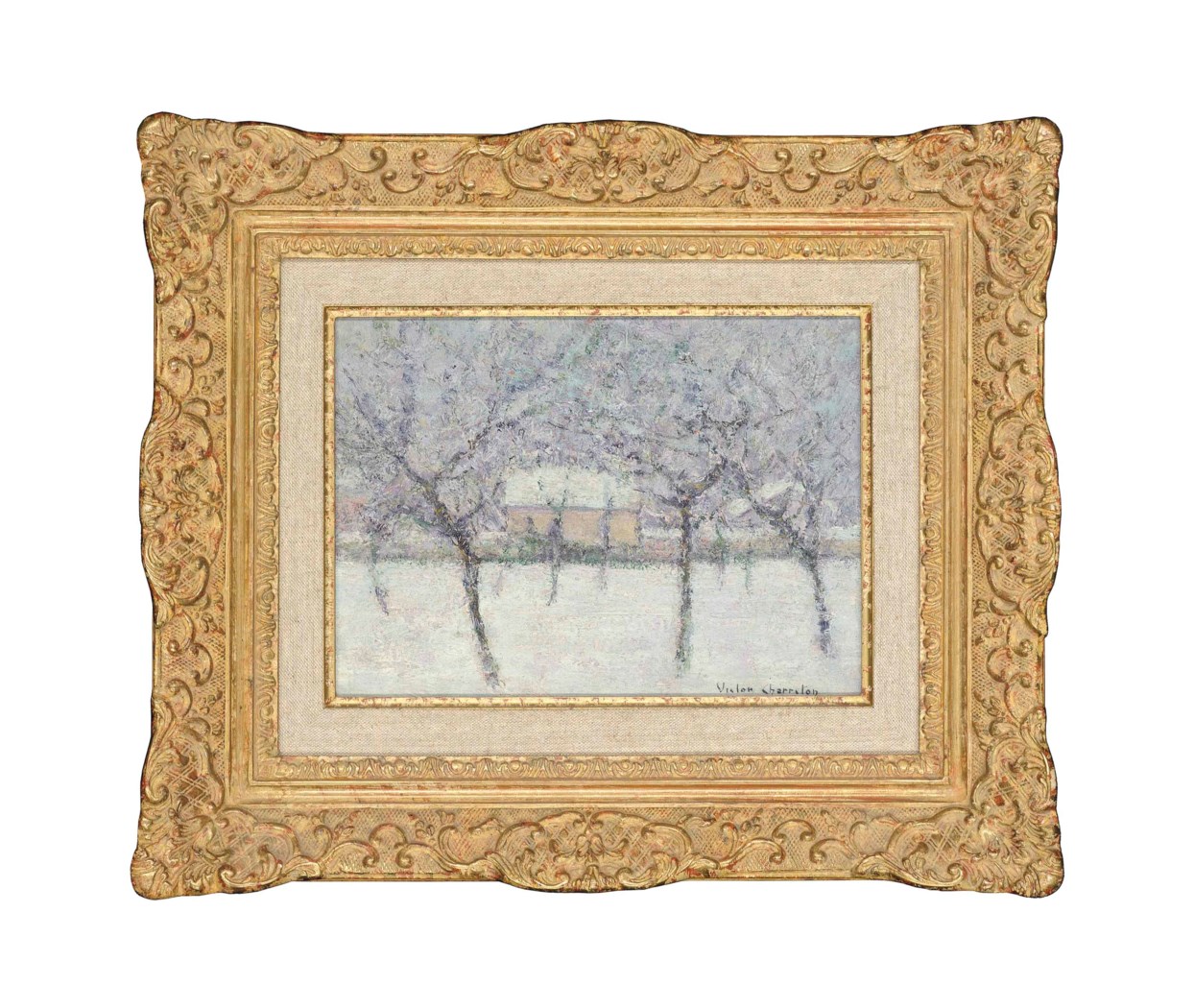 Victor Leon Charreton (French, 1864-1937) , Paysage sous la neige ...