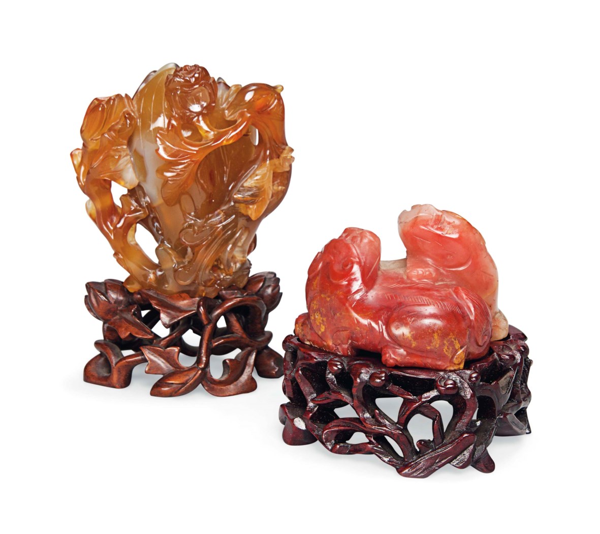 TWO CHINESE AGATE CARVINGS , 19TH CENTURY | Christie's