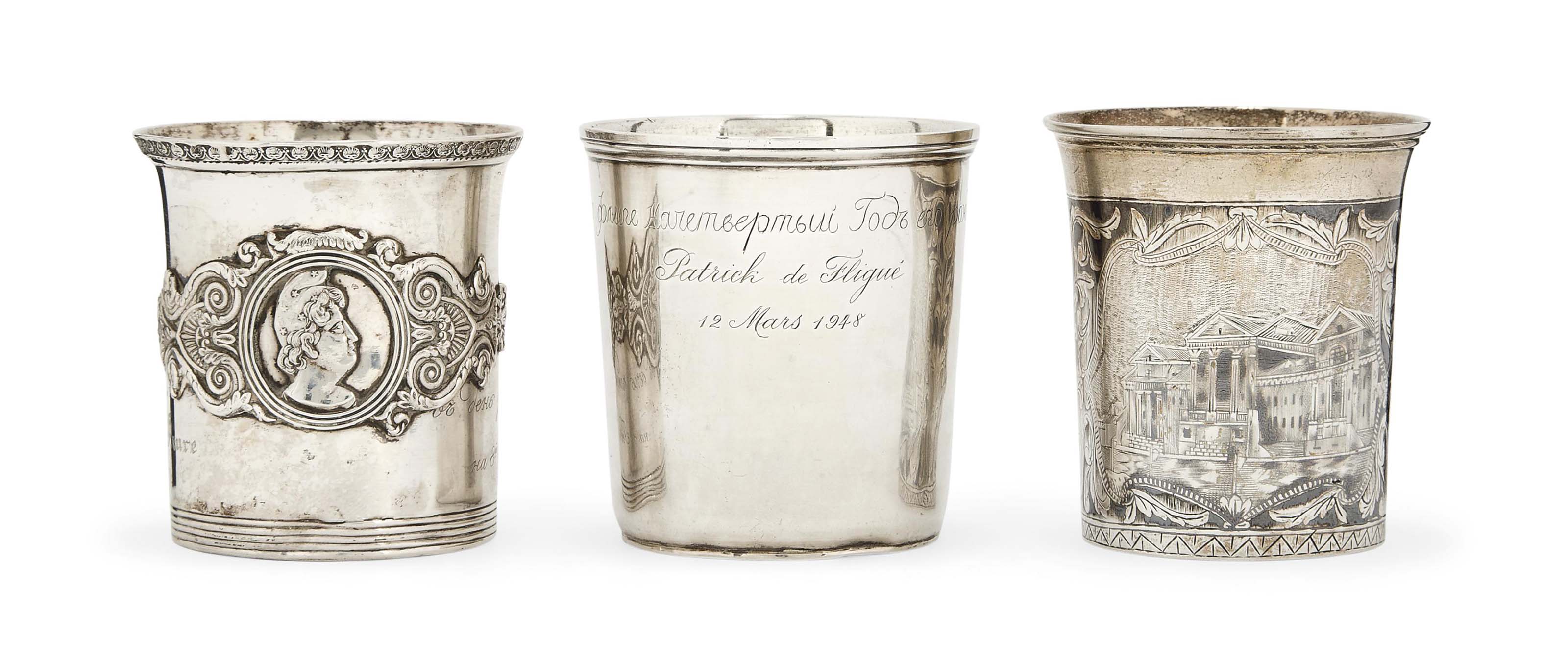 A RUSSIAN SILVER BEAKER