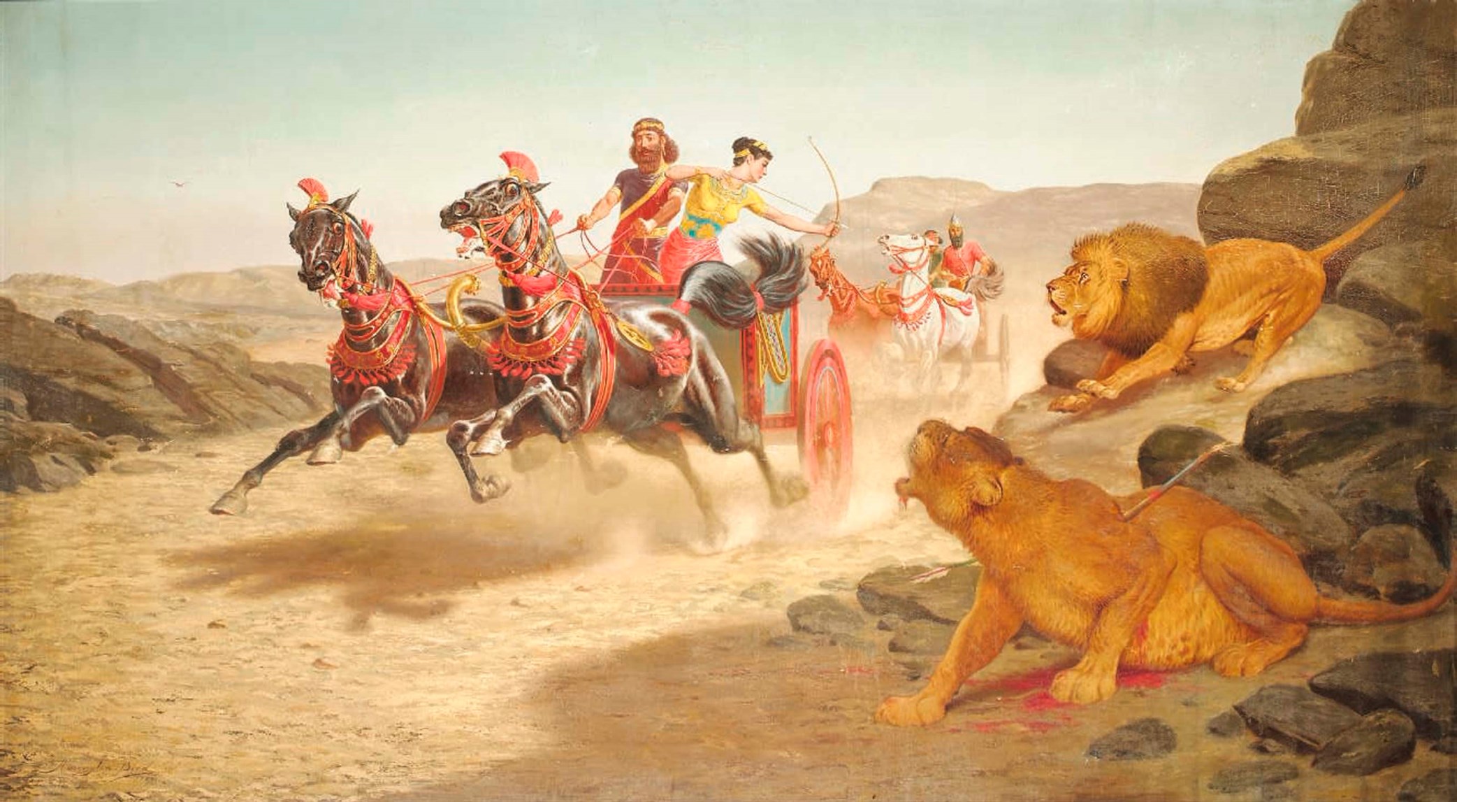 John Alexander Harrington Bird (British, 1846-1936) , Ashurbanipal and ...