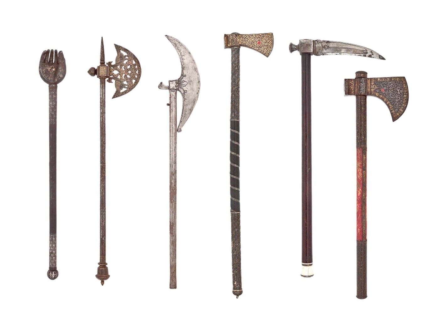 FOUR AXES, A MACE AND AN ANKUS , MUGHAL INDIA AND IRAN, 18TH AND 19TH ...