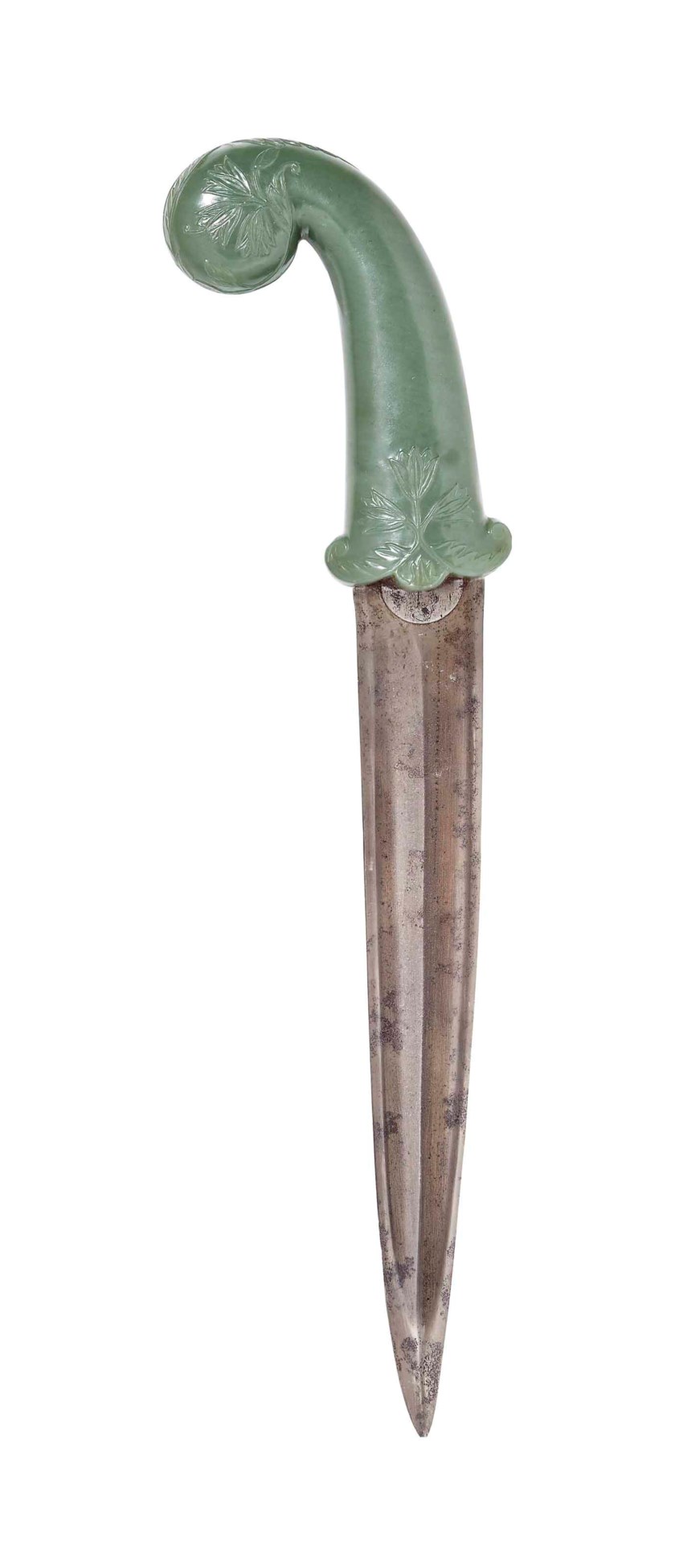 A MUGHAL JADE-HILTED DAGGER , INDIA, THE BLADE, 17TH CENTURY ; THE HILT ...