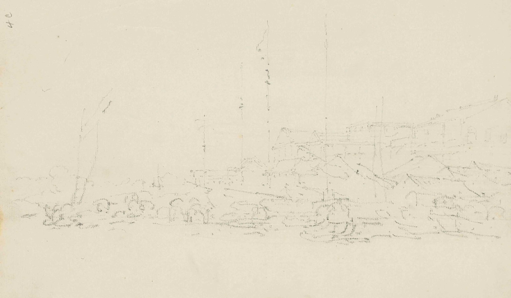 George Chinnery (1774-1852) , The waterfront at Canton; Chinese ...