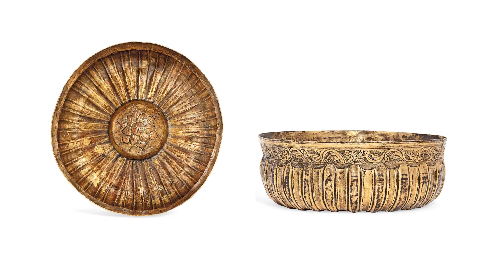 AN OTTOMAN GILT-COPPER (TOMBAK) HAMMAM BOWL , TURKEY, 18TH CENTURY ...