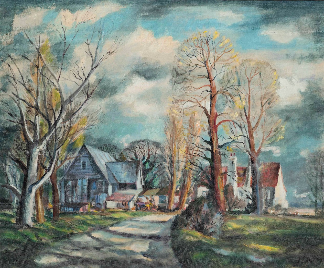 Rowland Suddaby (1912-1978) , Early Spring, Twinstead Farm, Essex ...
