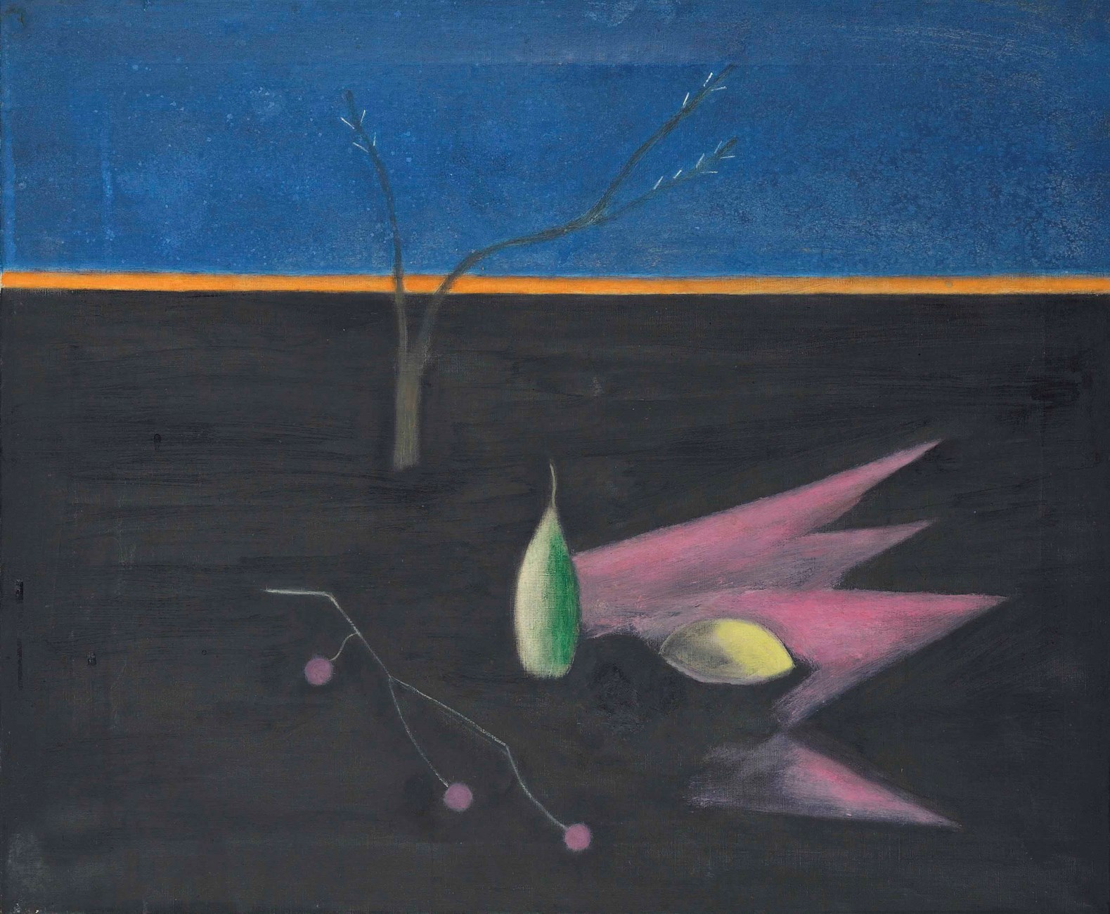 Craigie Aitchison, R.A. (1926-2009) , Still Life with a Landsacpe ...