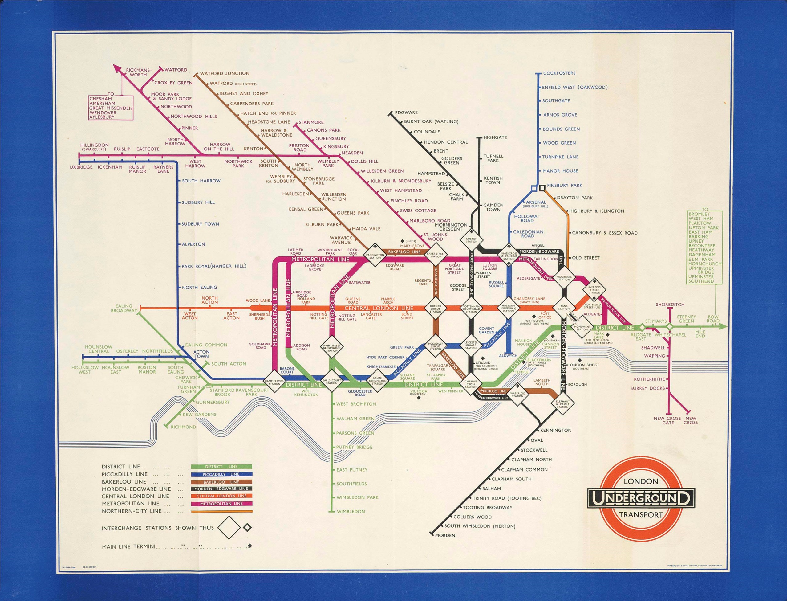 Harry Beck (Henry Charles Beck, 1902-1974) , UNDERGROUND MAP | Christie's