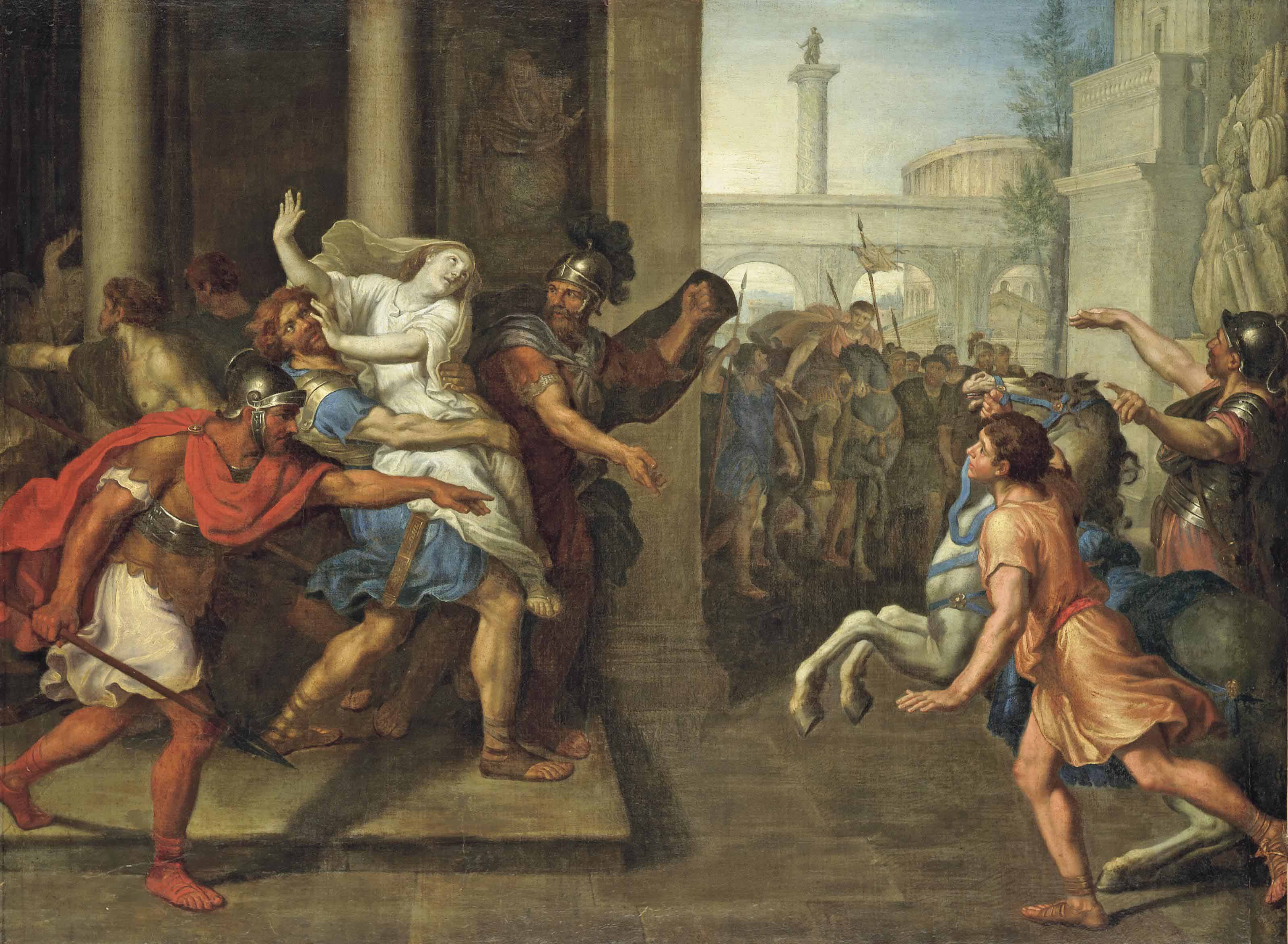 Circle of Charles Le Brun (Paris 1619-1690) , The Abduction of Helen ...