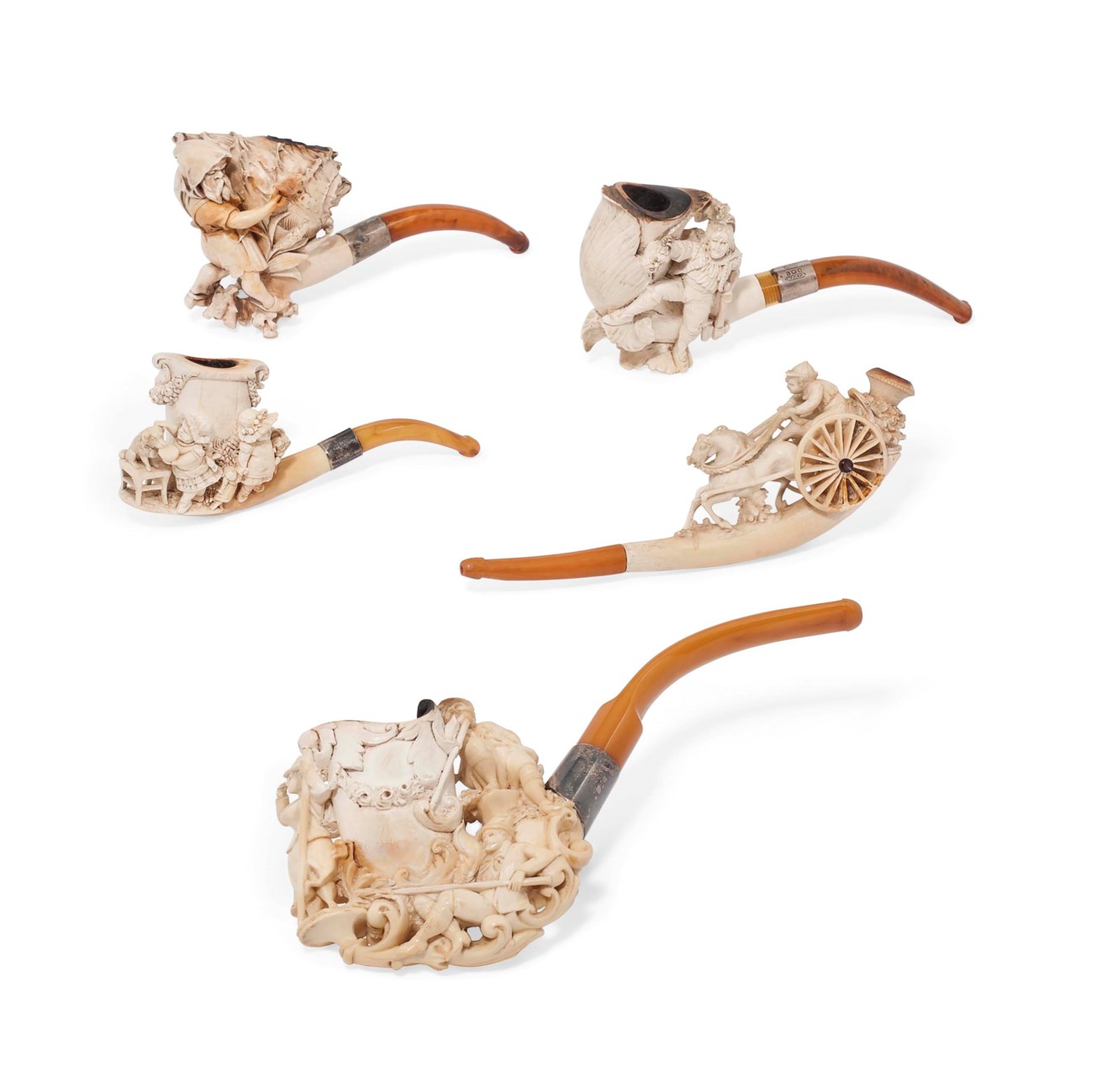 FIVE AUSTRIAN MEERSCHAUM PIPES, LATE 19TH CENTURY | Christie's