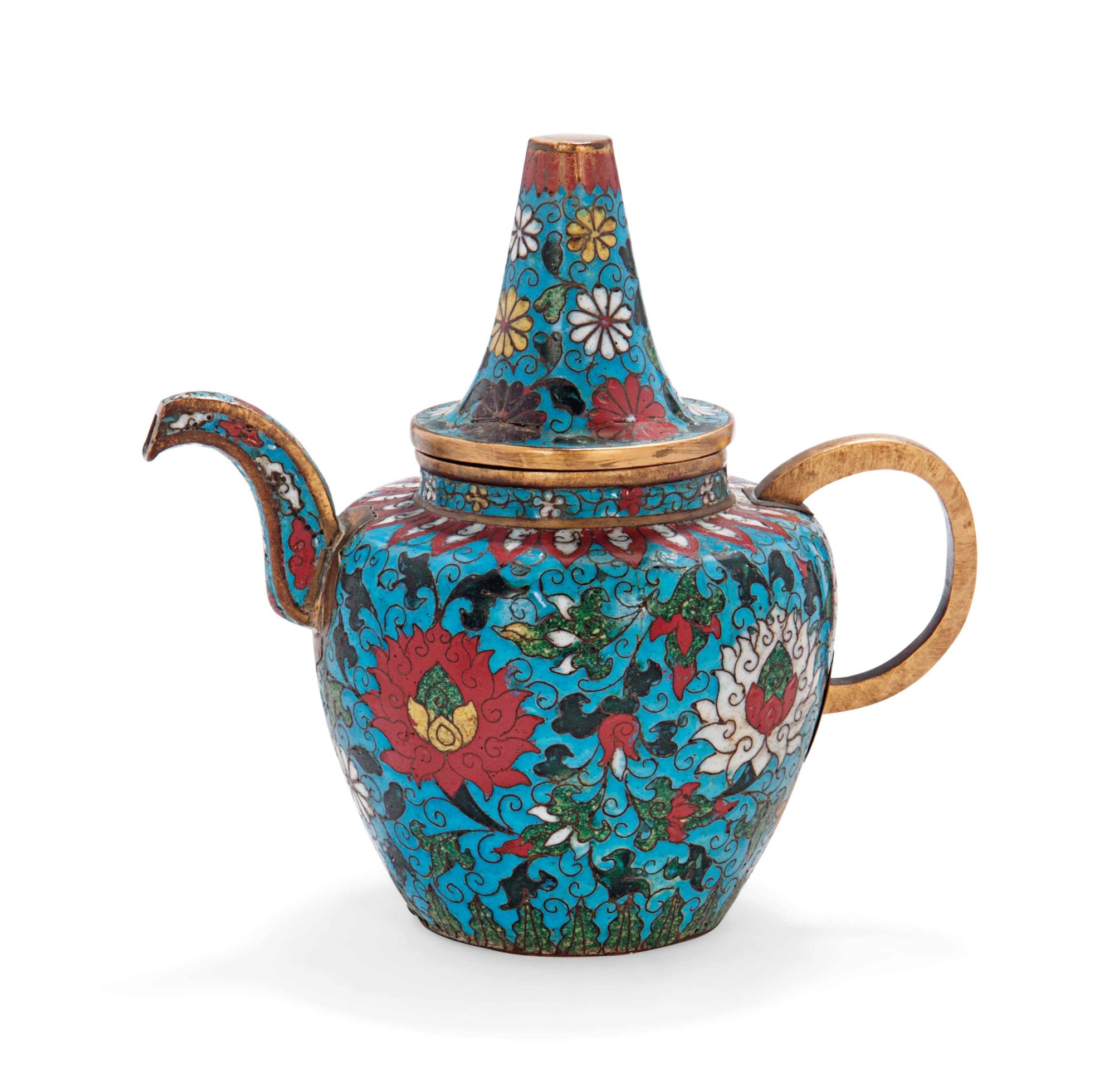A CHINESE CLOISONNÉ ENAMEL EWER AND COVER, LATE MING DYNASTY (1368-1644 ...