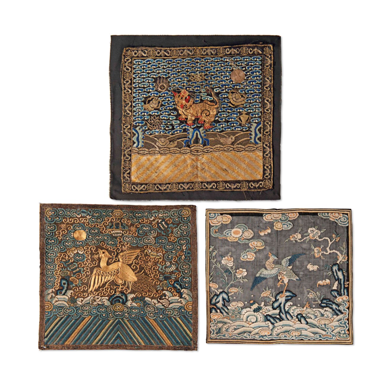 THREE CHINESE RANK BADGES