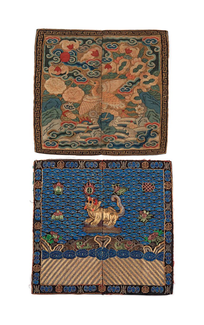TWO CHINESE RANK BADGES, 19TH CENTURY | Christie's
