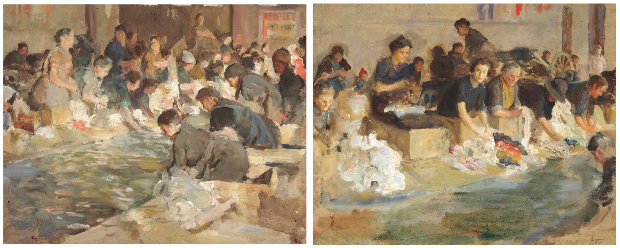 Solomon Joseph Solomon, R.A., P.R.B.A. (1860-1927), Washerwomen at ...