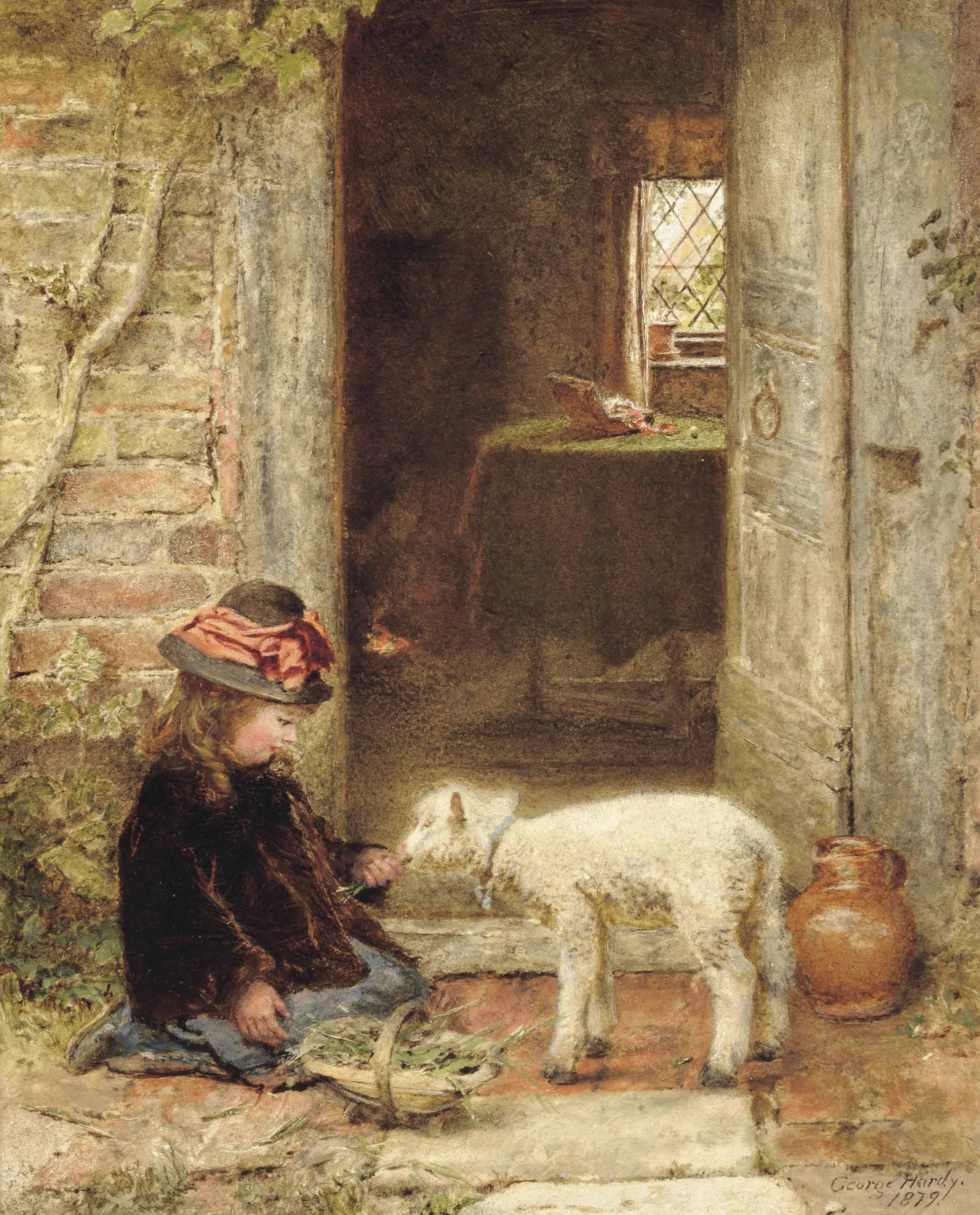 George Hardy (1822-1909) , The pet lamb | Christie's