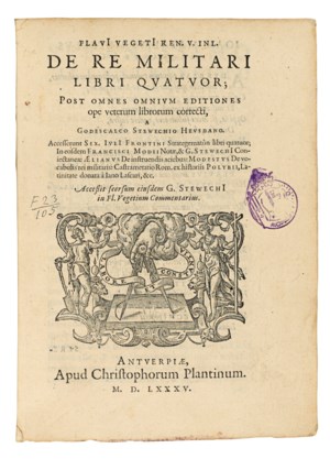 VEGETIUS RENATUS, Flavius (fl. second half of the fourth century A.D ...