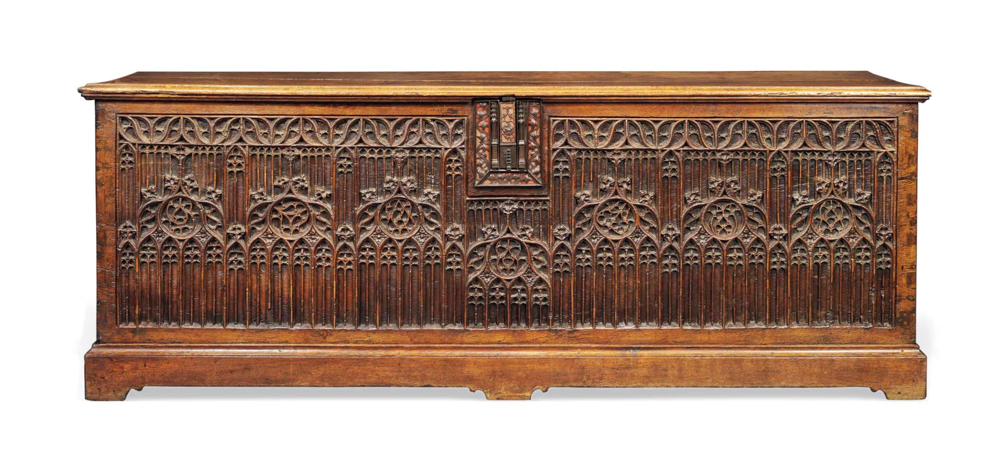 A LARGE FRENCH OAK GOTHIC CHEST, 16TH CENTURY TRACERY FRONT | Christie's