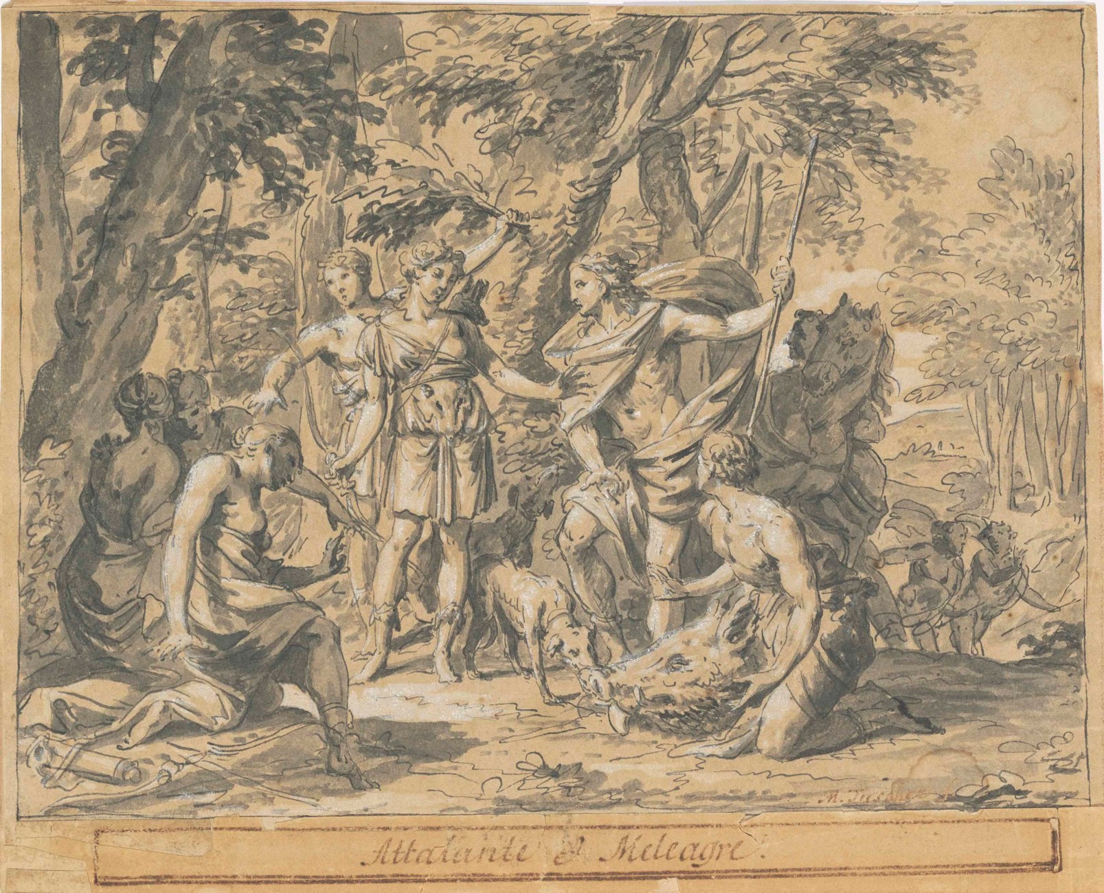 Carl Marcus Tuscher (Nuremberg 1705-1751 Copenhagen), Meleager awarding ...