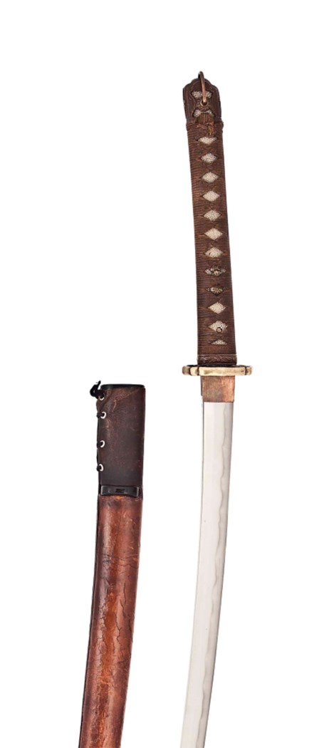 A JAPANESE OFFICER'S SWORD (GUNTO), SIGNED SEKI JU KANEMICHI SAKU, WITH ...