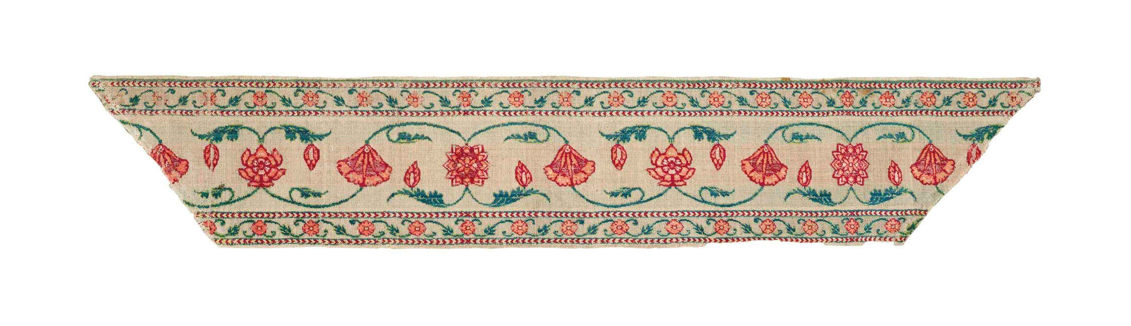 A MUGHAL VOIDED SILK VELVET BORDER , INDIA, LATE 17TH/EARLY 18TH ...