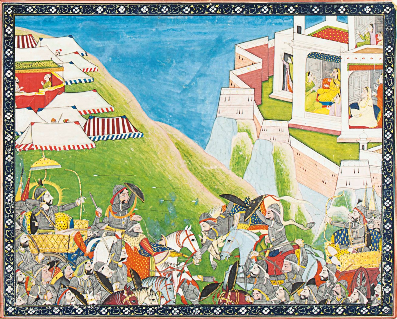 RAJA HAMIR HATH BATTLING SULTAN 'ALA AL-DIN KHILJI , KANGRA OR GULER ...