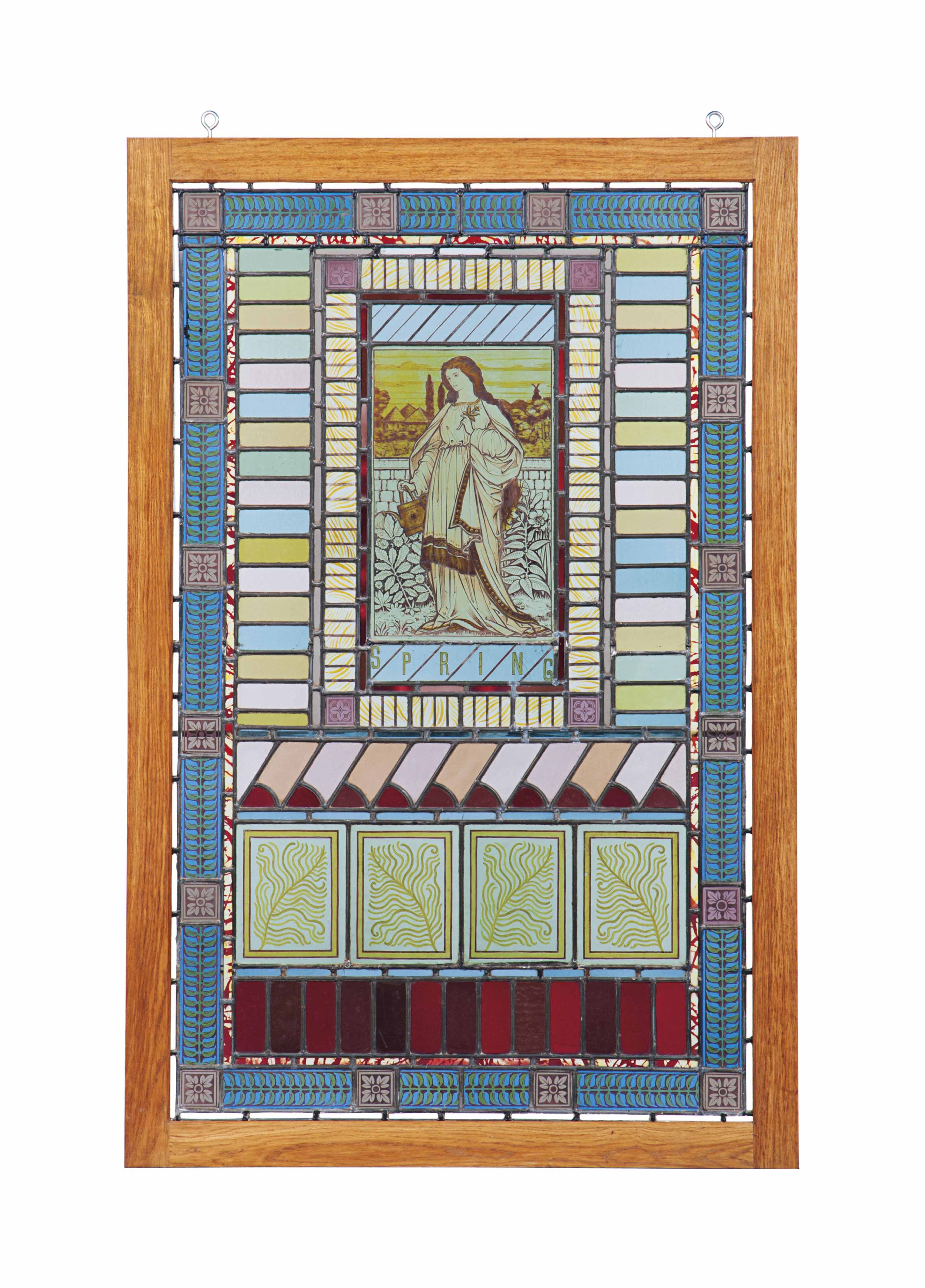 'SPRING', A LOUIS FOREMAN DAY STAINED GLASS WINDOW