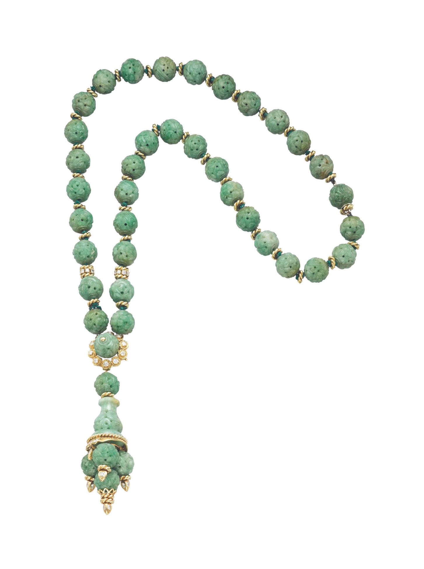 A JADE AND DIAMOND SAUTOIR, BY VAN CLEEF & ARPELS | Christie's