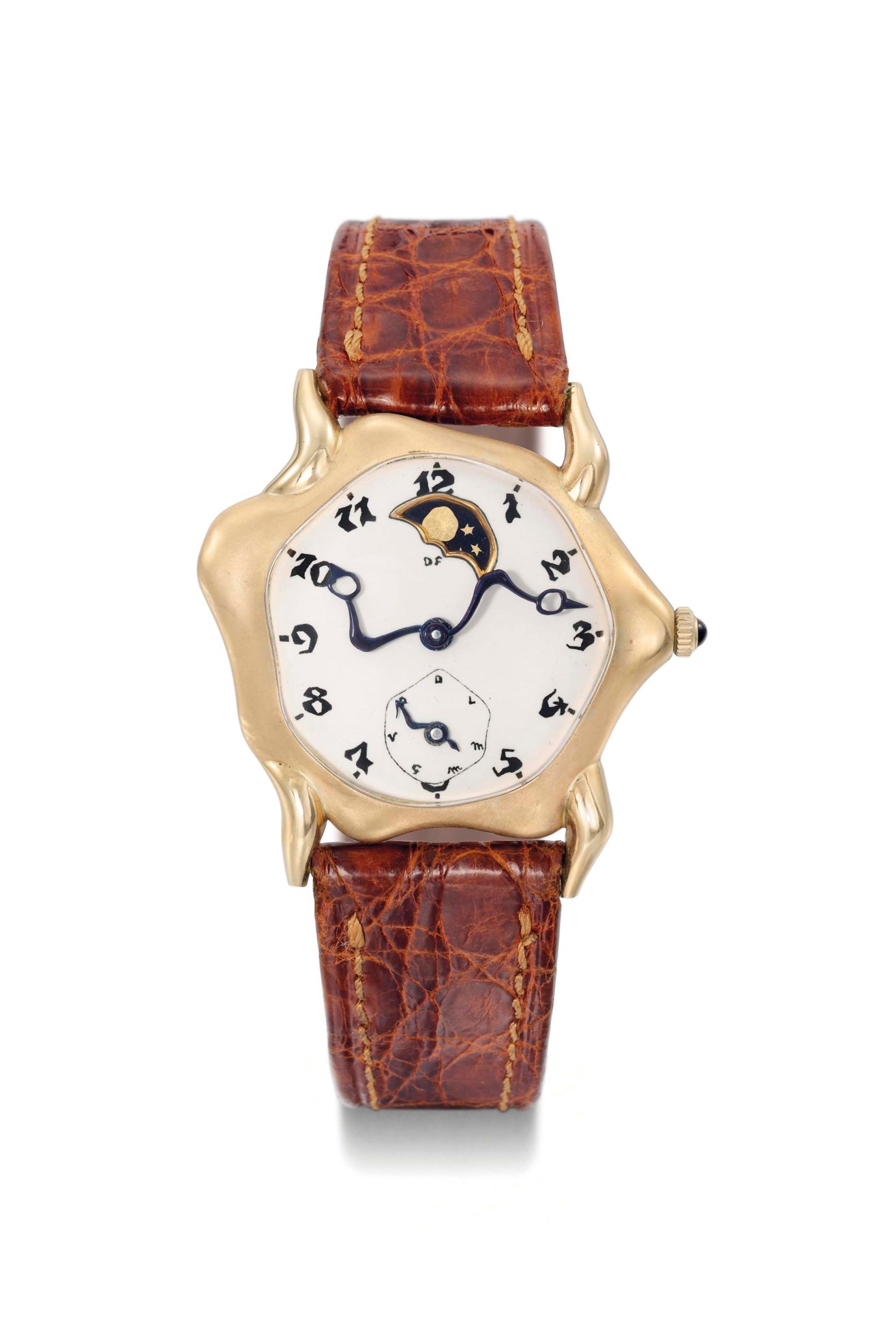 Falcone. A fine and probably unique 18K gold asymmetrical wristwatch ...