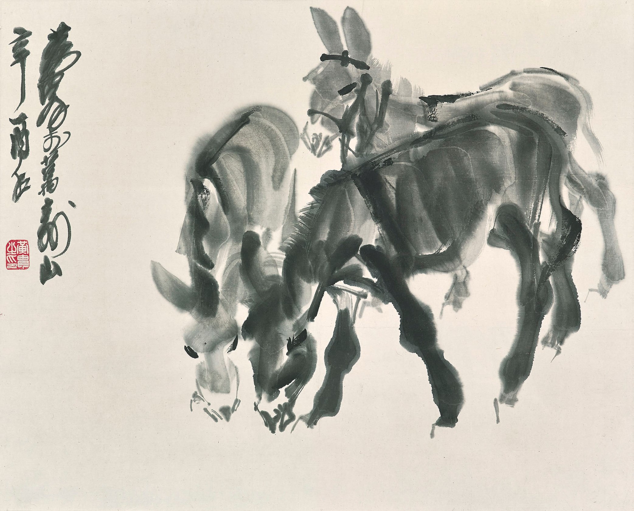 HUANG ZHOU (1925-1997) , Donkeys | Christie's