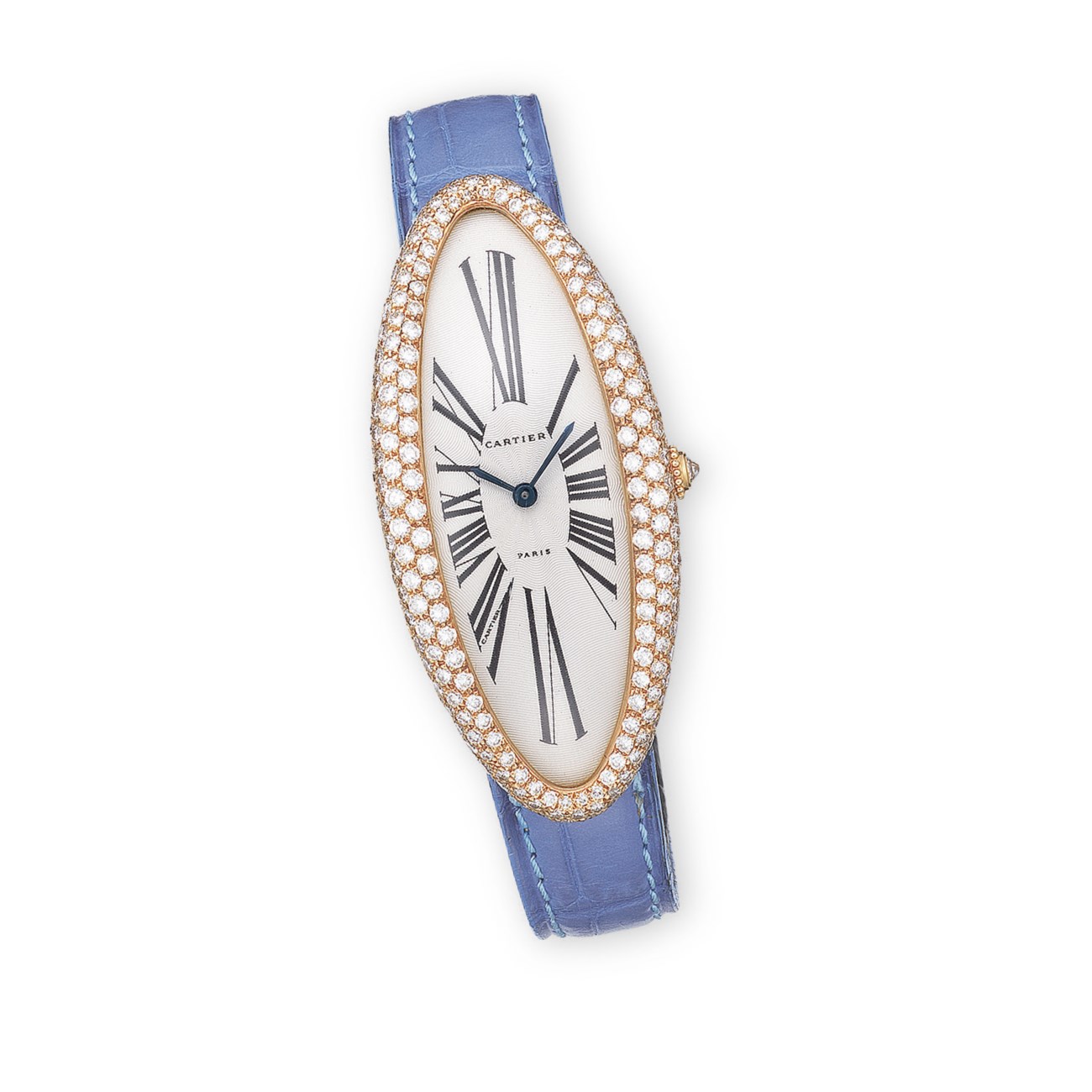 A LADY'S DIAMOND 'BAIGNOIRE ALLONGEE' WATCH, BY CARTIER | Christie's
