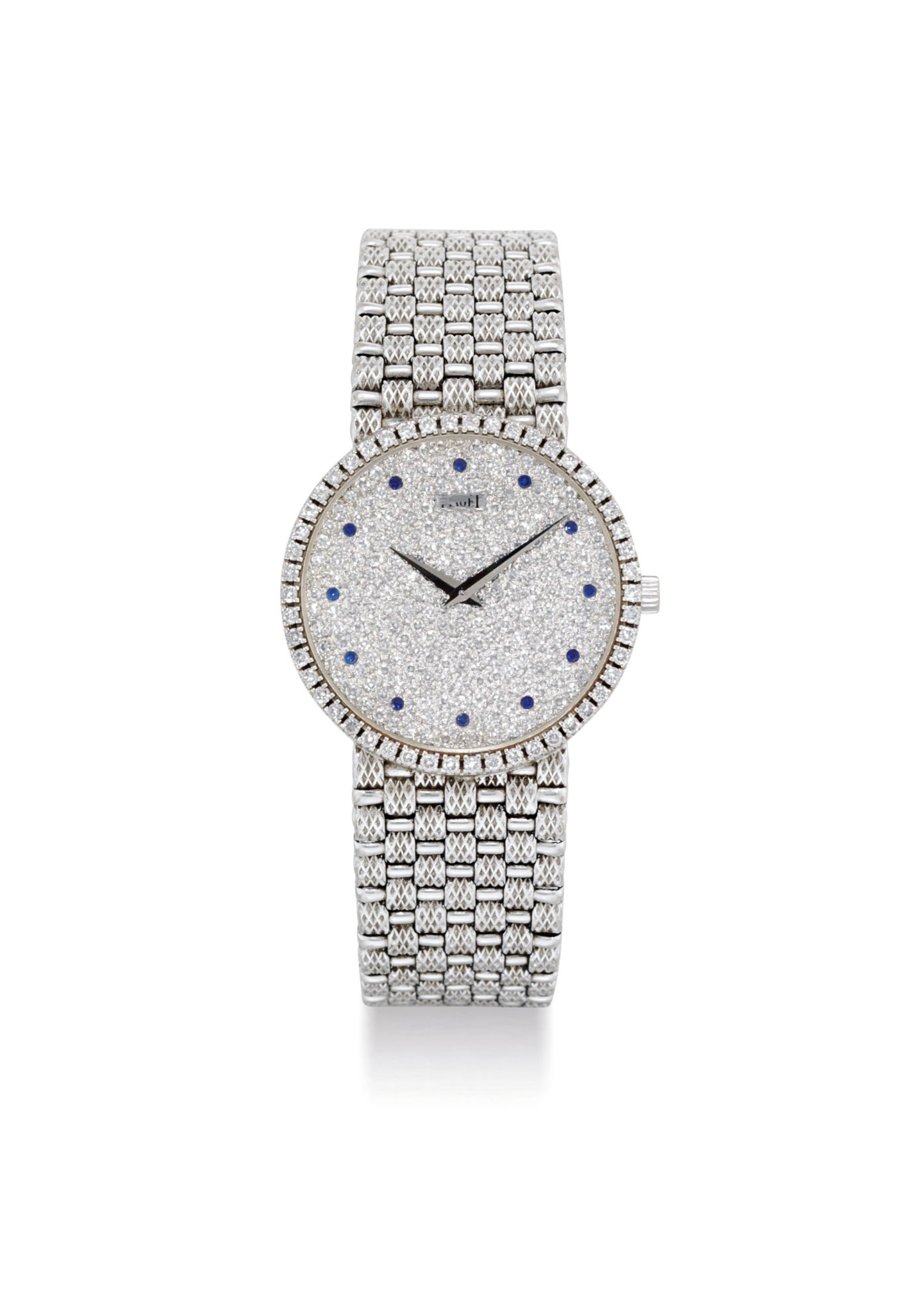 PIAGET. AN 18K WHITE GOLD, SAPPHIRE AND DIAMOND-SET BRACELET WATCH ...