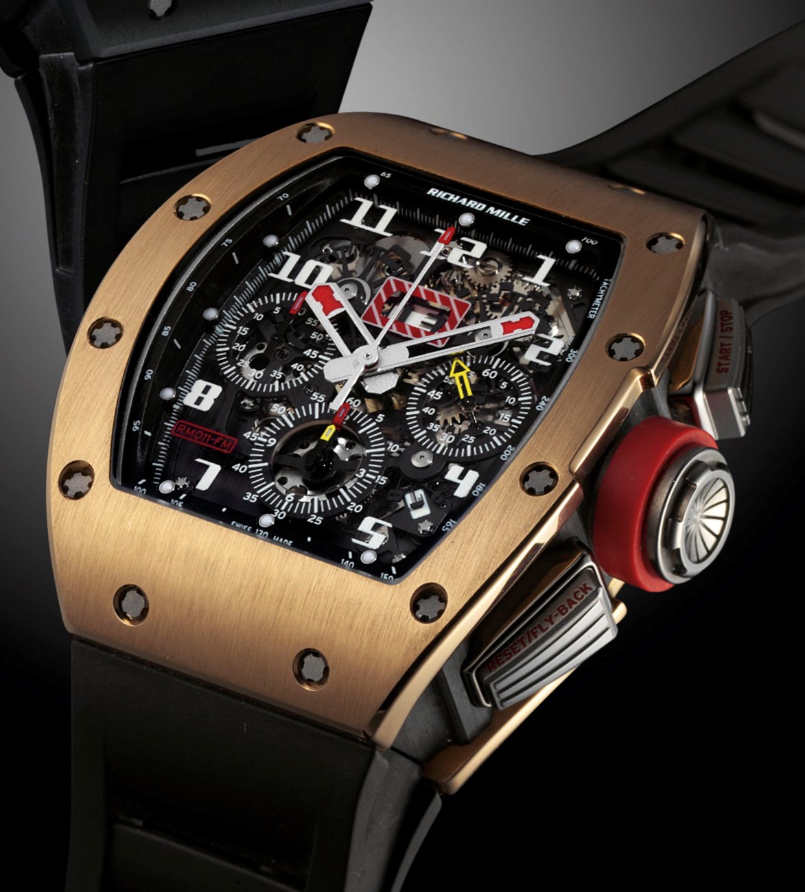 RICHARD MILLE. A FINE AND RARE 18K PINK GOLD AND TITANIUM LIMITED ...