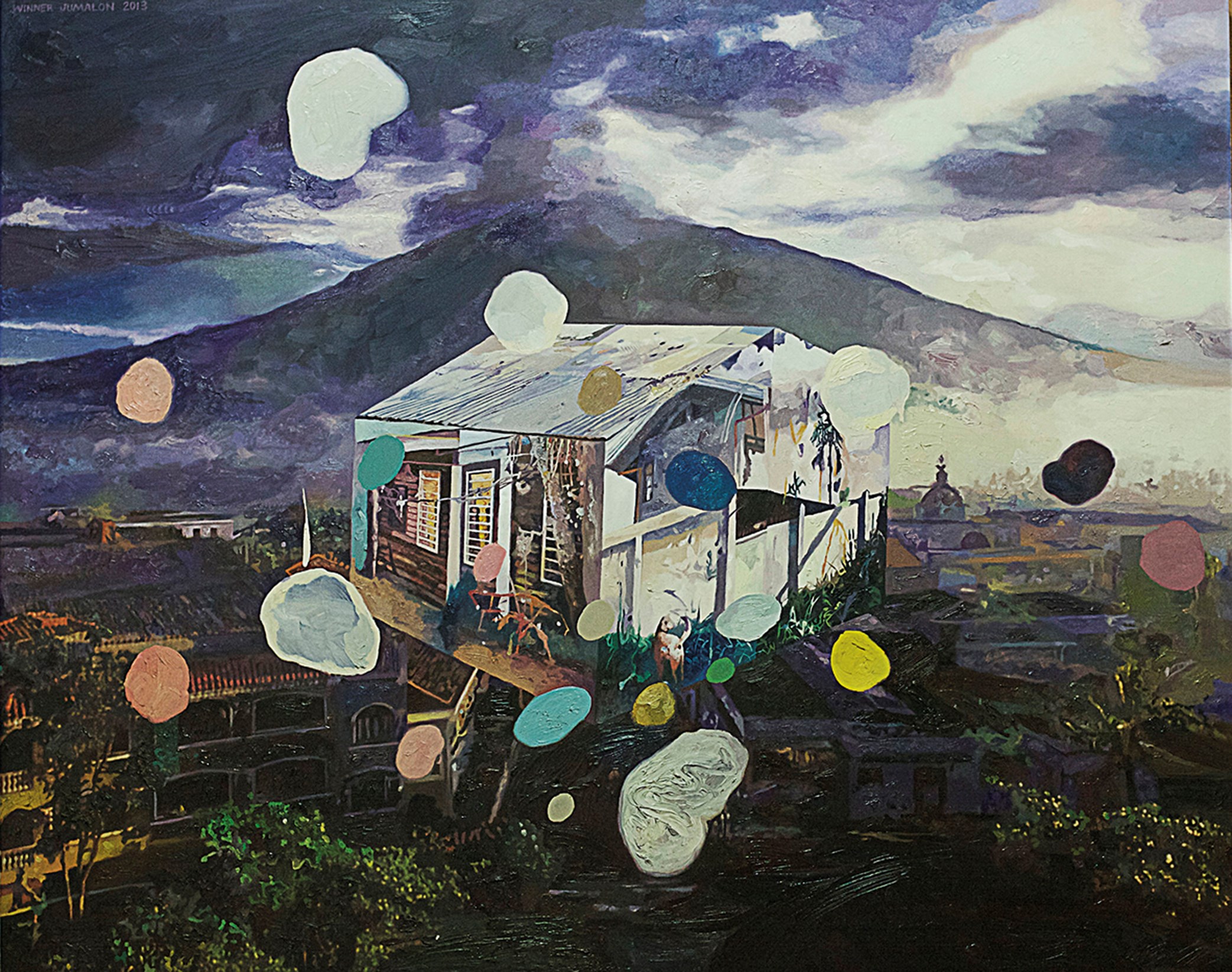 Winner Jumalon (B. 1983) , A Visit Home (Mount Mayon Wallpaper ...