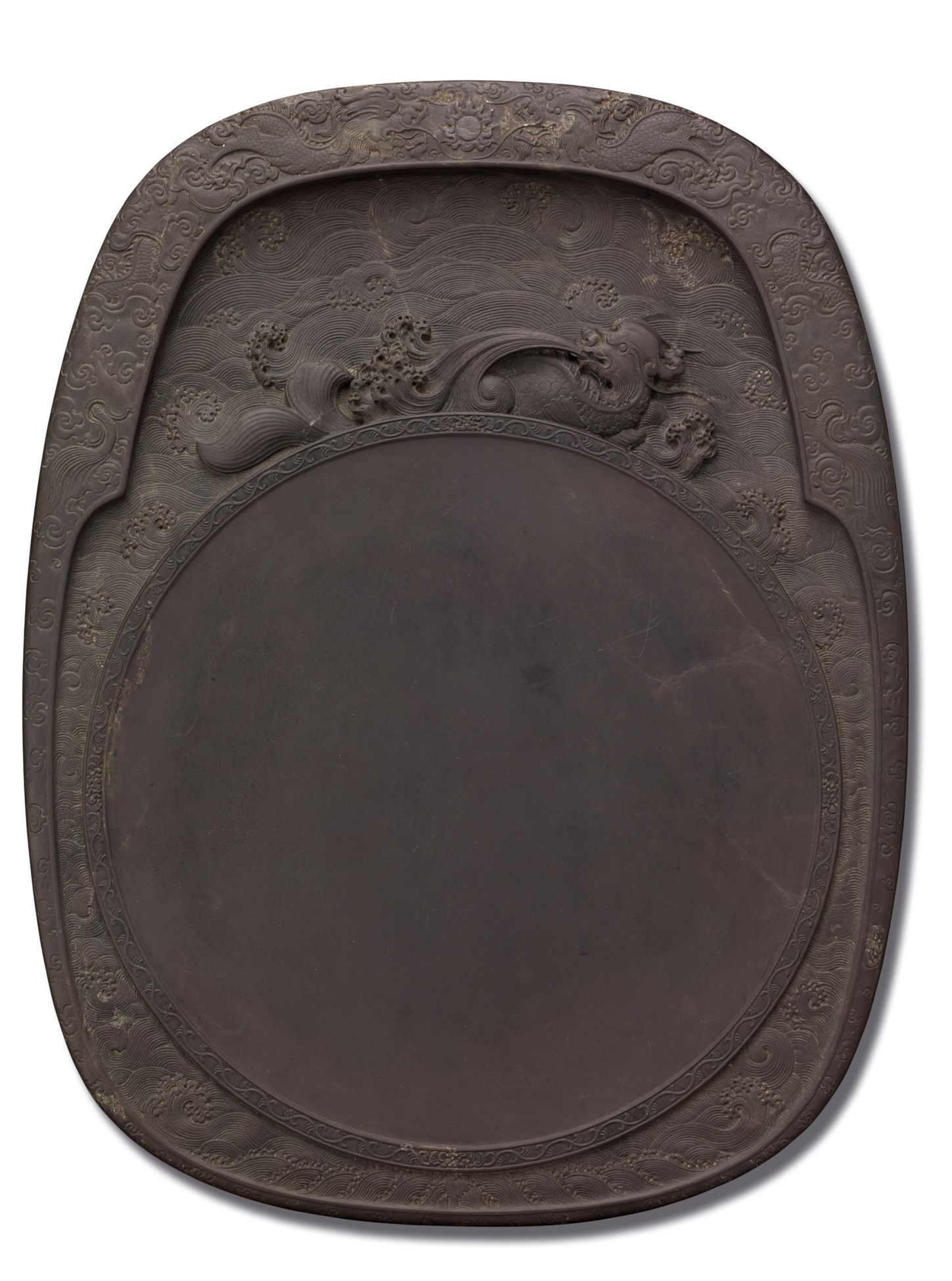 AN INSCRIBED AND CARVED 'CHIWEN' DUAN INKSTONE