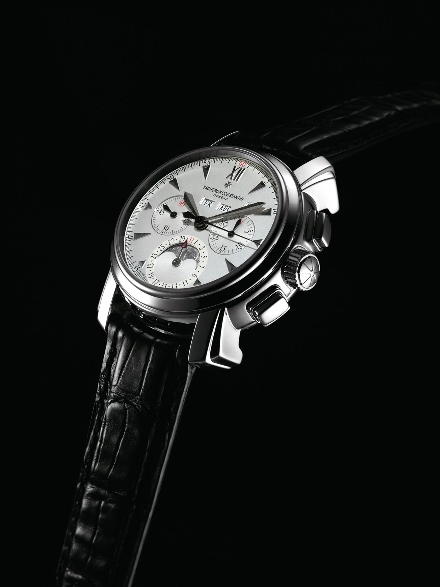 VACHERON CONSTANTIN. A VERY FINE PLATINUM PERPETUAL CALENDAR ...