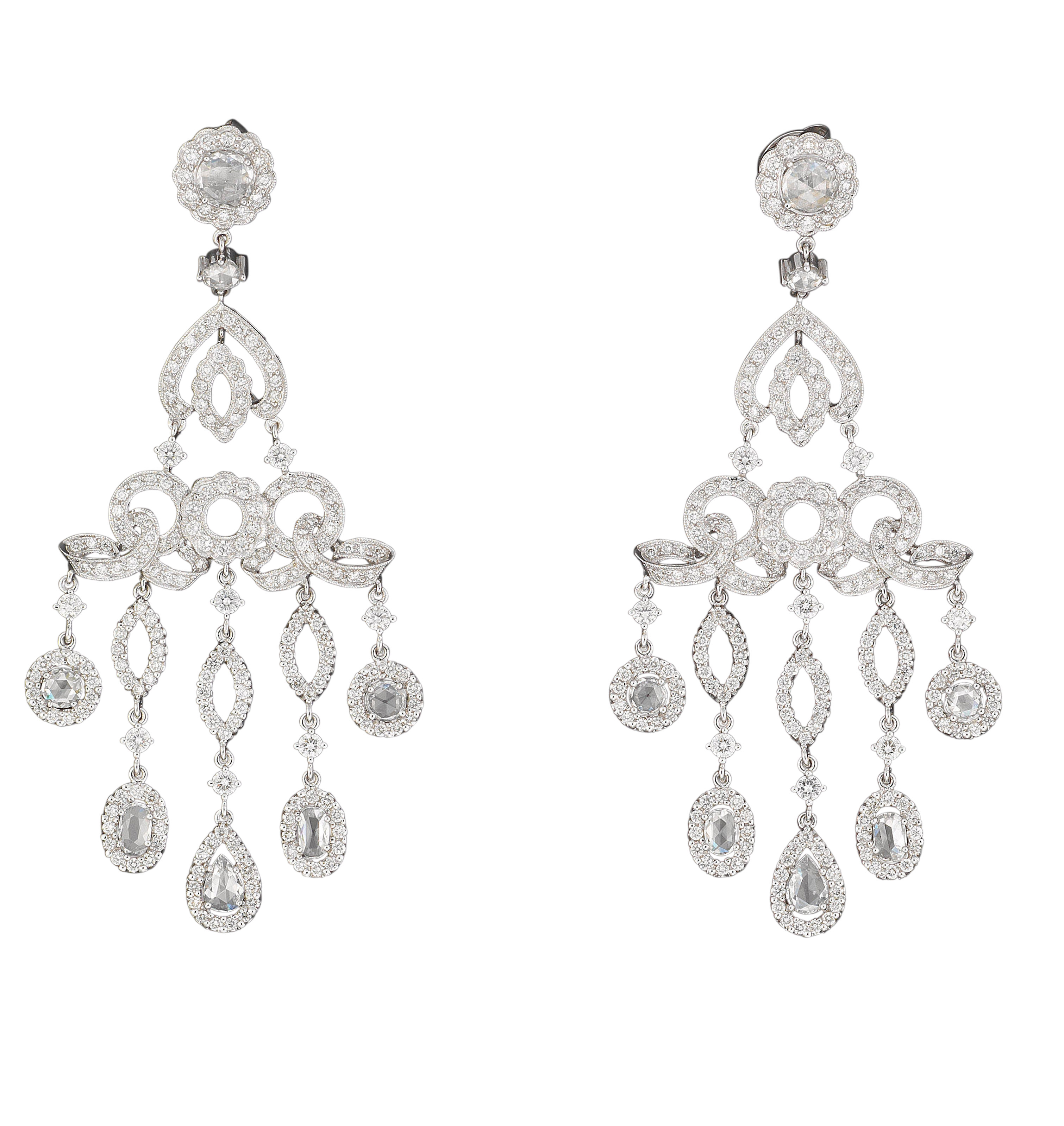 A PAIR OF DIAMOND EAR PENDANTS, | Christie’s