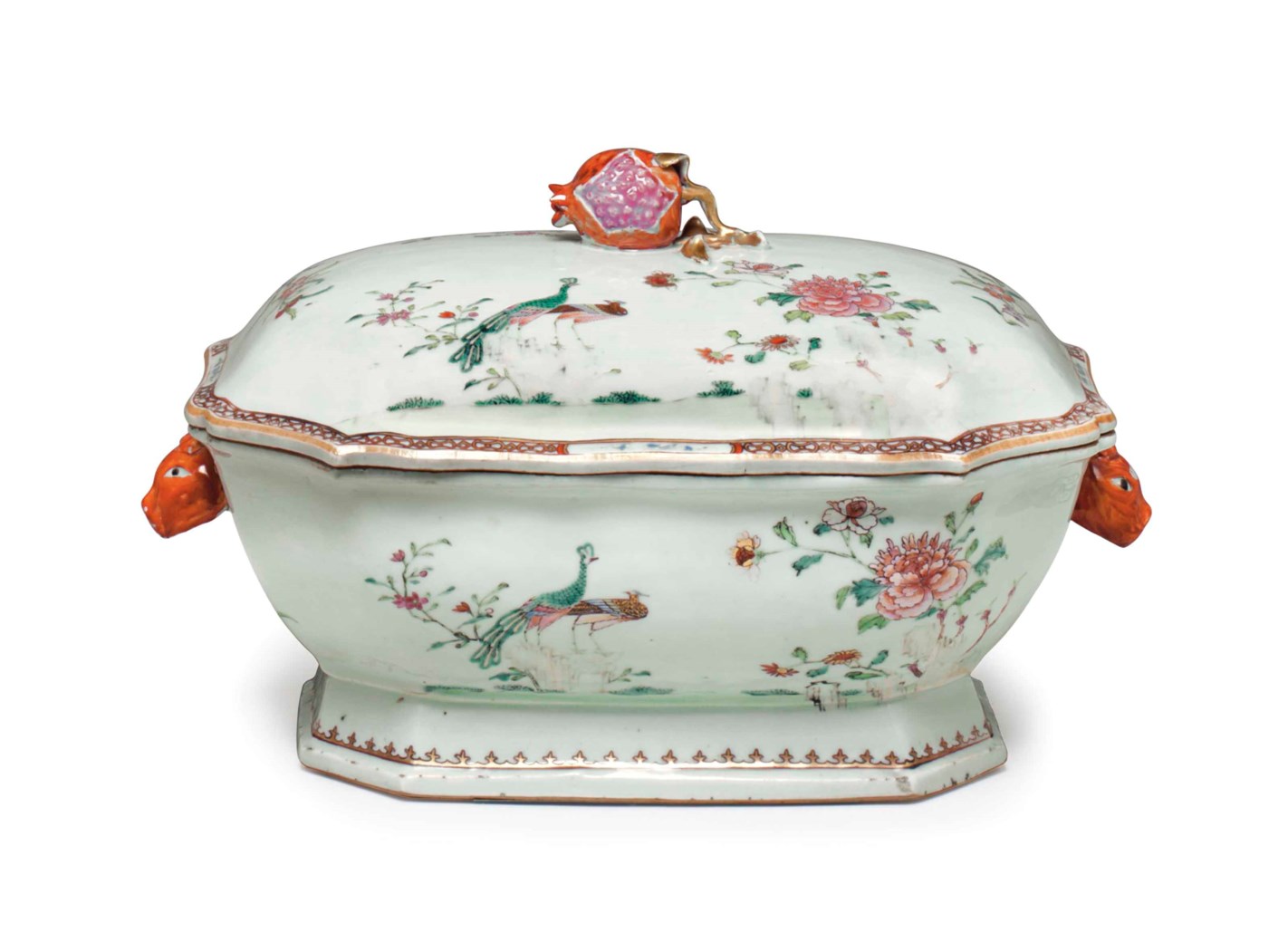 A CHINESE EXPORT 'DOUBLE PEACOCK' TUREEN AND COVER , QIANLONG PERIOD ...