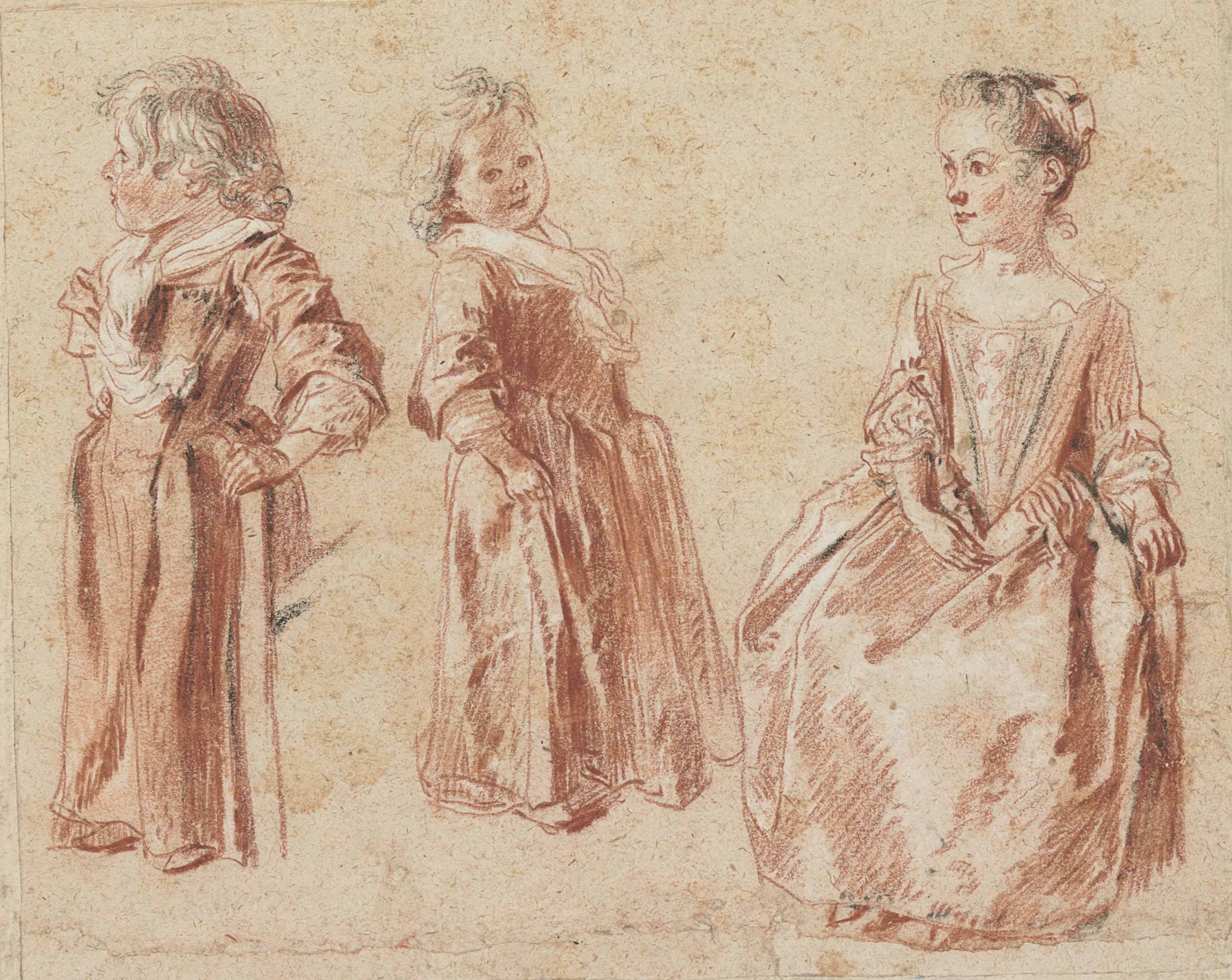 Jean-Antoine Watteau (Valenciennes 1684-1721 Nogent-sur-Marne) , Two ...