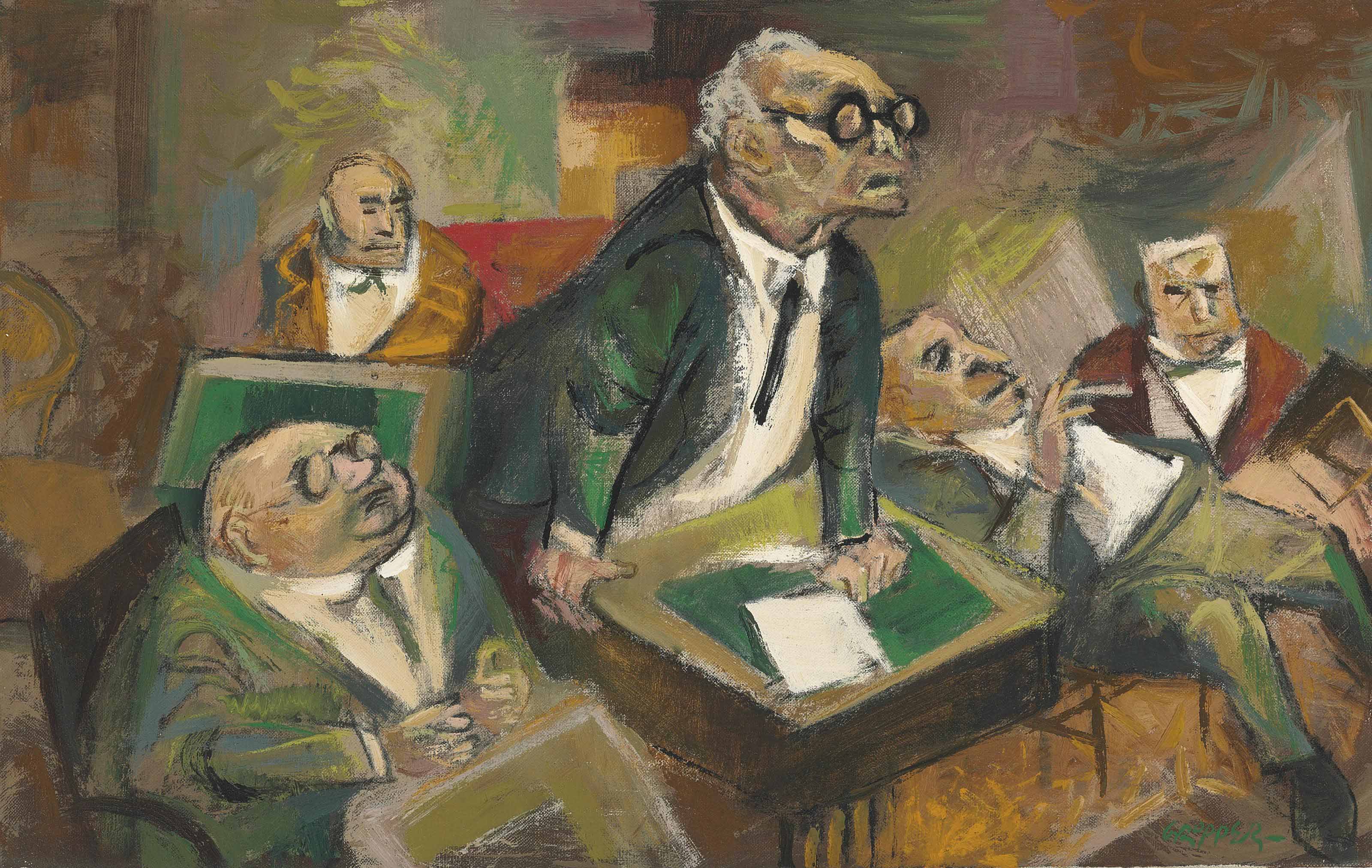William Gropper (1897-1977) , The Hearing | Christie's