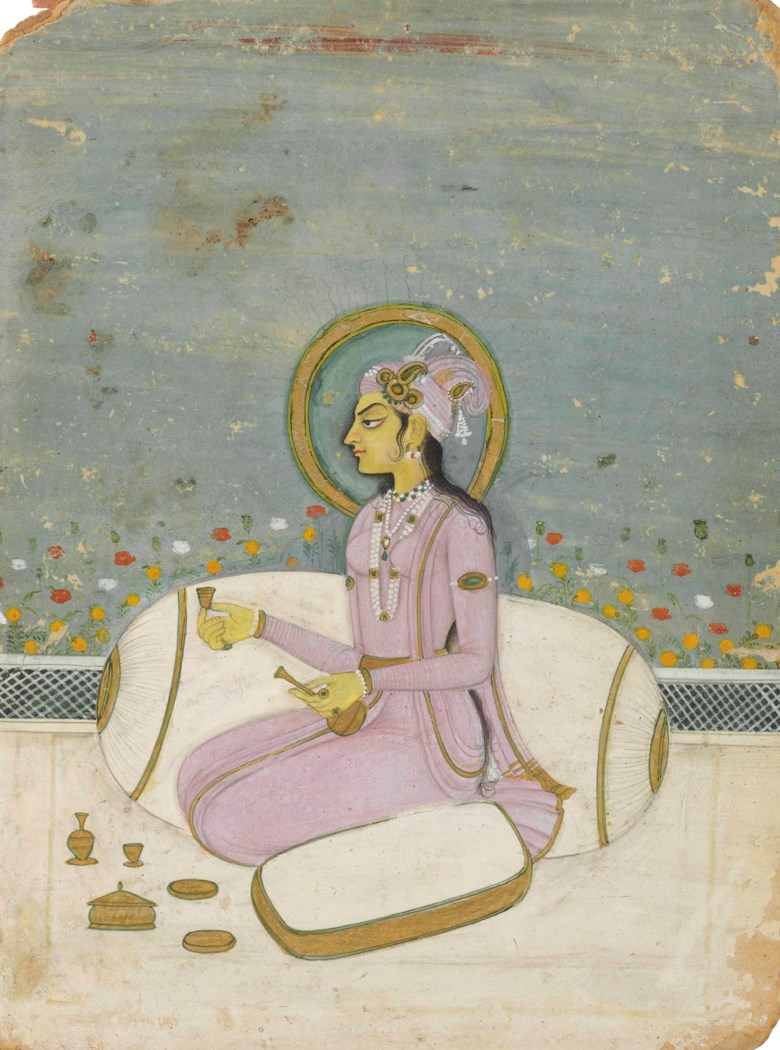 A portrait of a courtesan , INDIA, KISHANGARH, CIRCA 1825 | Christie's