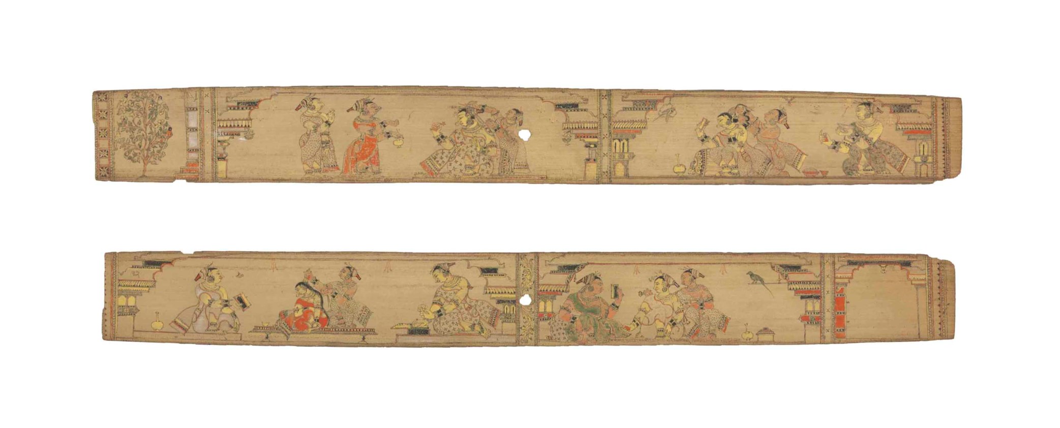 A palm leaf illustration from the Romance of Chandrabhanu and Lavanyavati