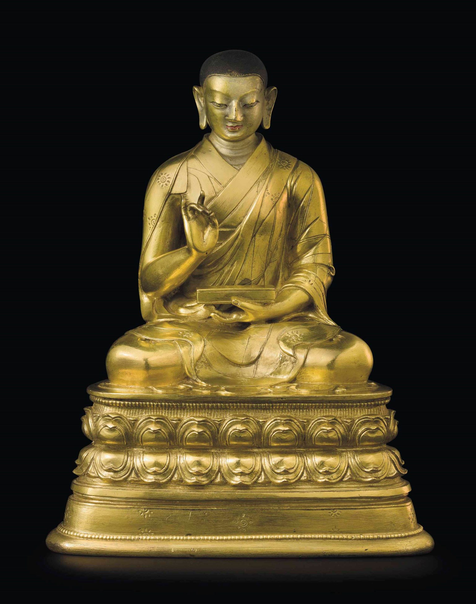 A gilt bronze figure of a Lama , MONGOLIA, ZANABAZAR STYLE, 17TH/18TH ...