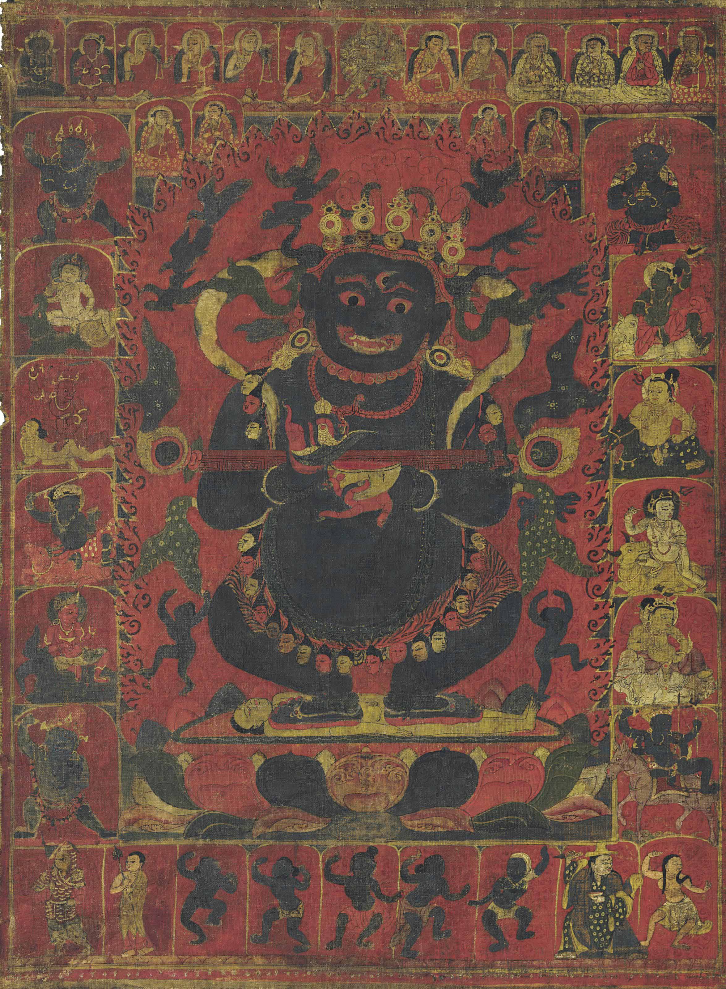 A thangka of Mahakala Panjarnata , TIBET, 17TH CENTURY | Christie's