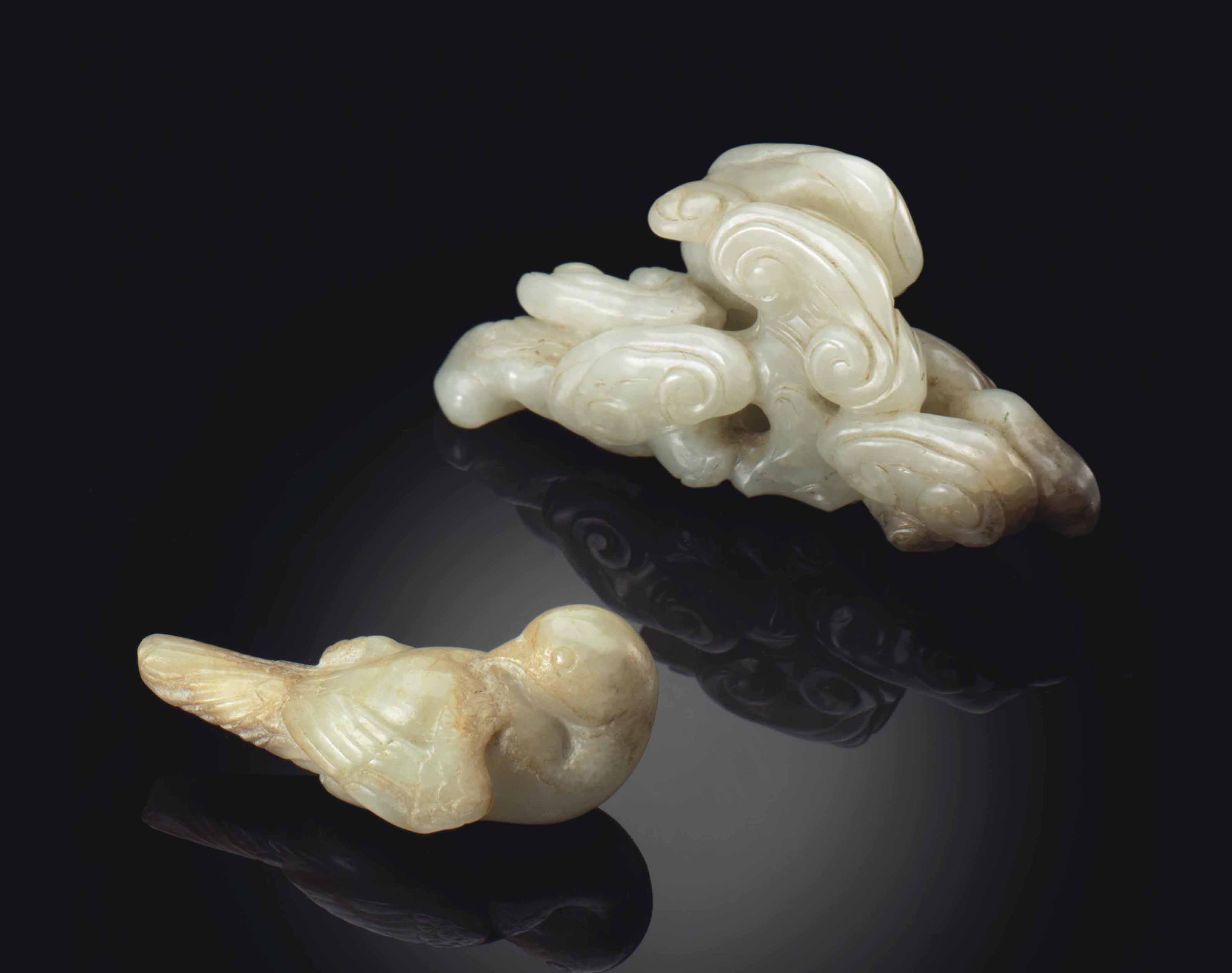 A PALE GREENISH-WHITE JADE FACETED RETICULATED BRUSH POT , 18TH CENTURY ...