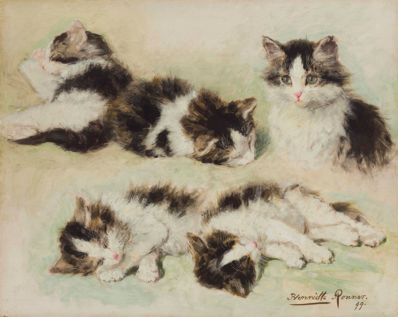 Henriette Ronner-Knip (Dutch, 1821-1909) , Studies of Kittens | Christie's